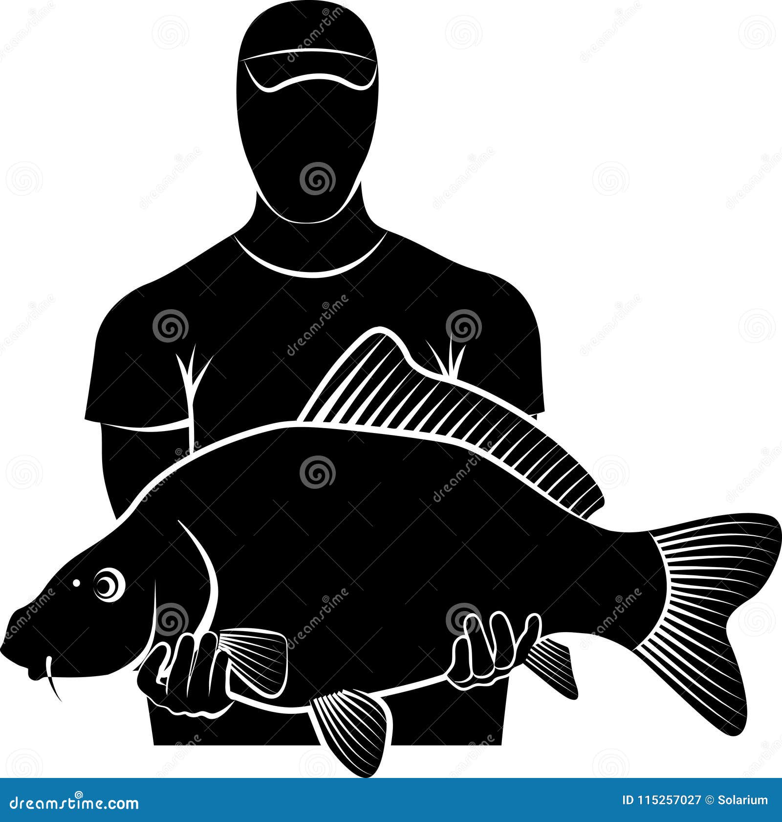 Karper vector illustratie. Illustration of embleem, hengelsport - 115257027