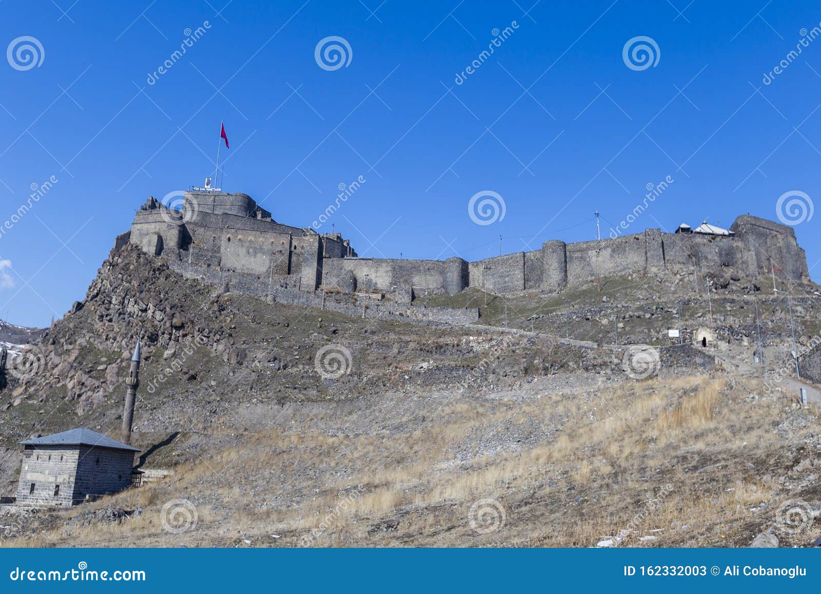 Kars Castle and Walls with Blue Sky Stock Image - Image of history ...