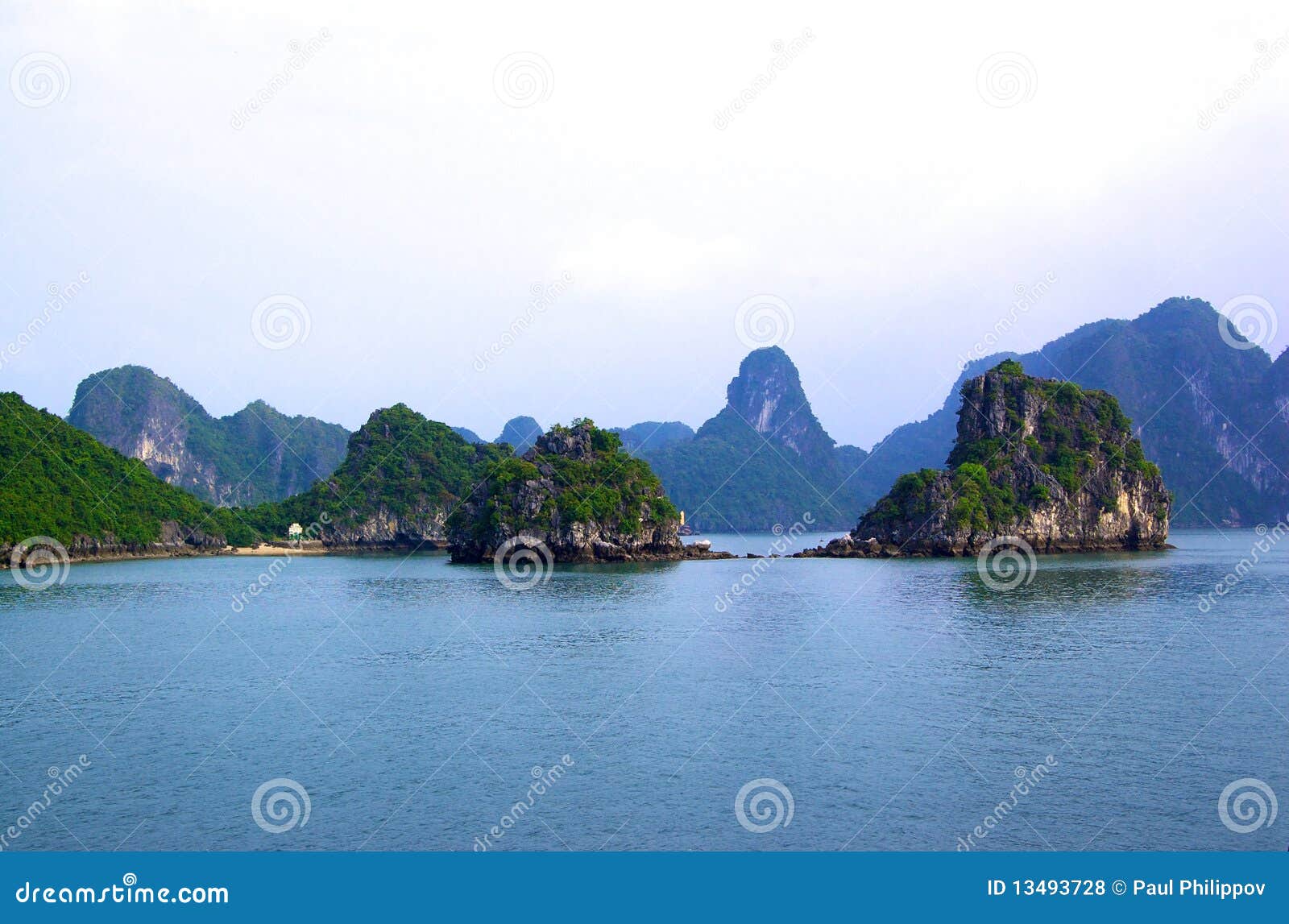 Karst islands in the sea stock photo. Image of long, vietnam - 13493728