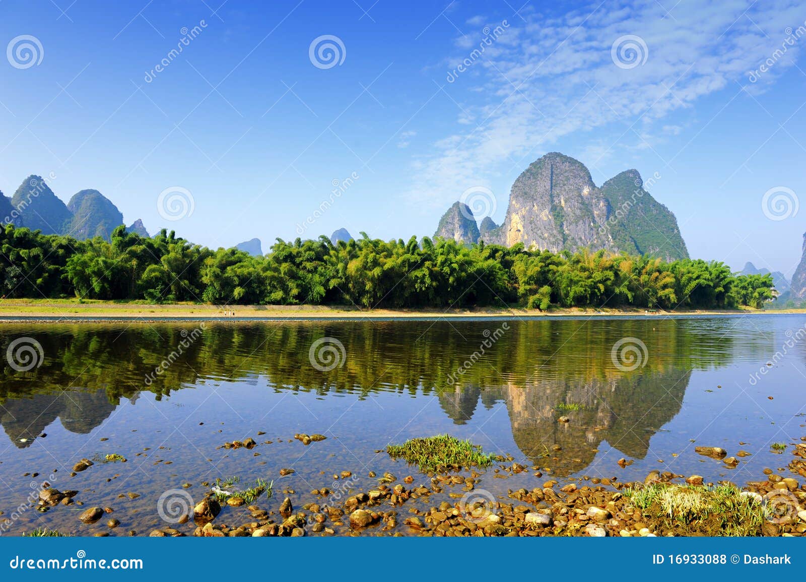 Karst Mountain Landscape in Yangshuo Guilin, Stock Photo - Image of ...