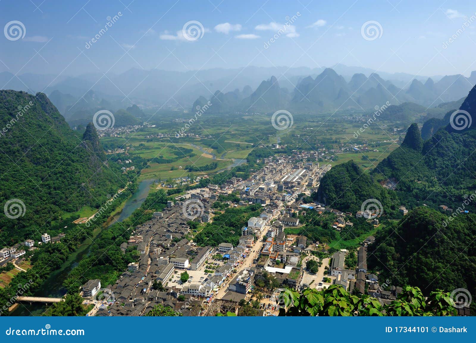 Karst Mountain Landscape in Yangshuo Guilin, Stock Image - Image of ...