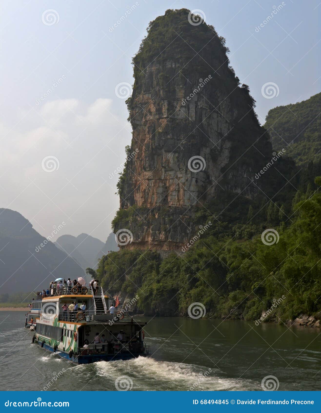 Karst Mountains and River Sights Stock Image - Image of guilin ...