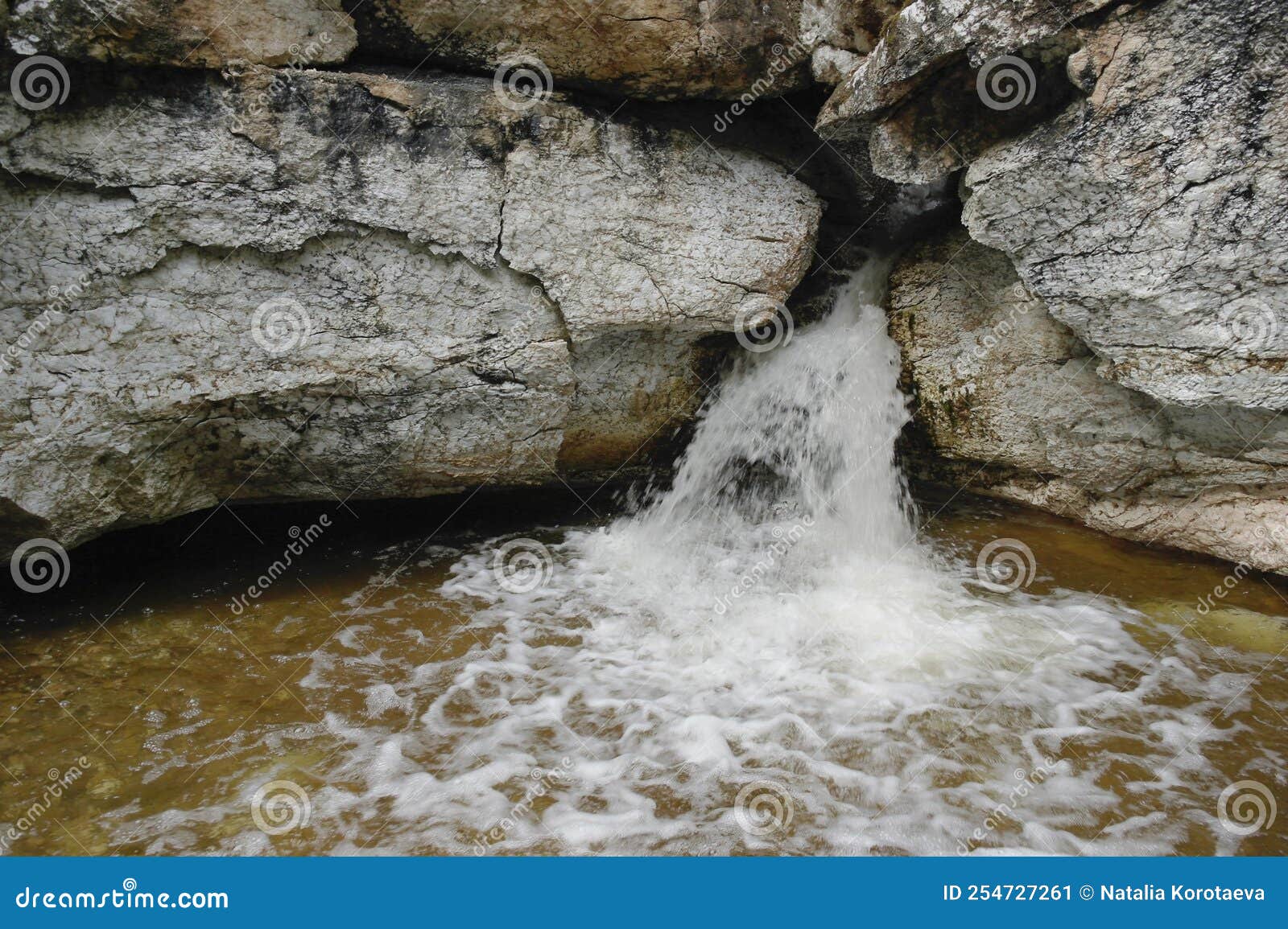 Karst Rocks in the Reserve with a Falling Stream of Water Stock Image ...