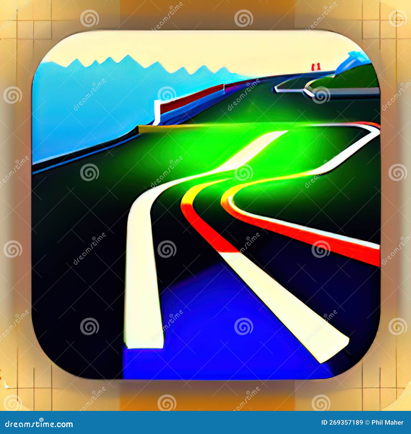 Kart Racing Software App Style Icon. Generative AI. Stock Illustration ...