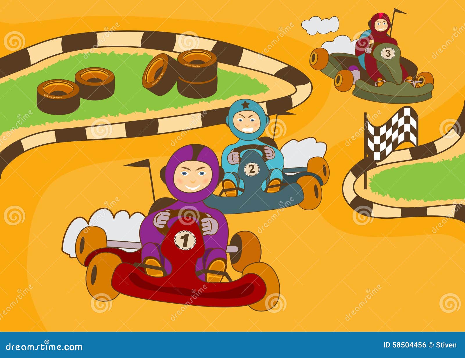 Kart Racing Or Karting With Man Racer In Open Wheel Car Engaged In ...