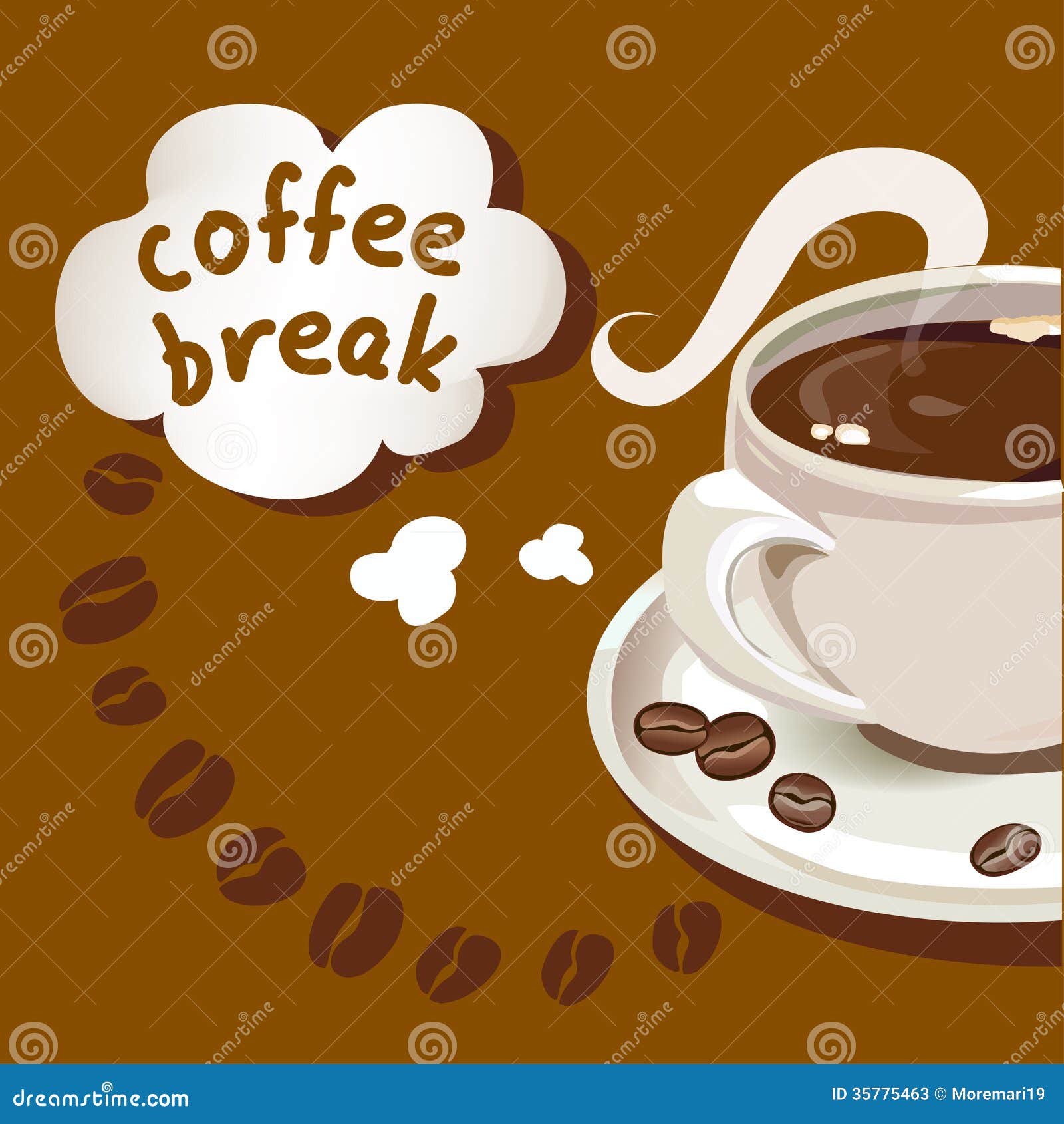 Karte Mit Einem Tasse Kaffee, Kaffeepause Vektor Abbildung ...