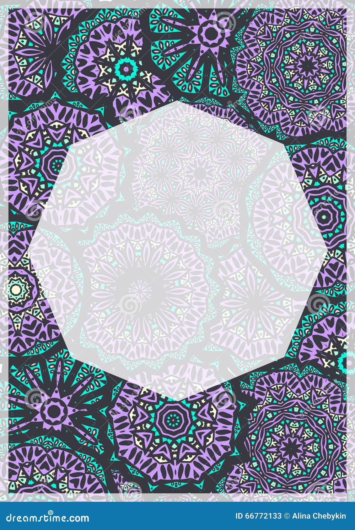 Karte mit Mandalen vektor abbildung. Illustration von mandalen - 66772133