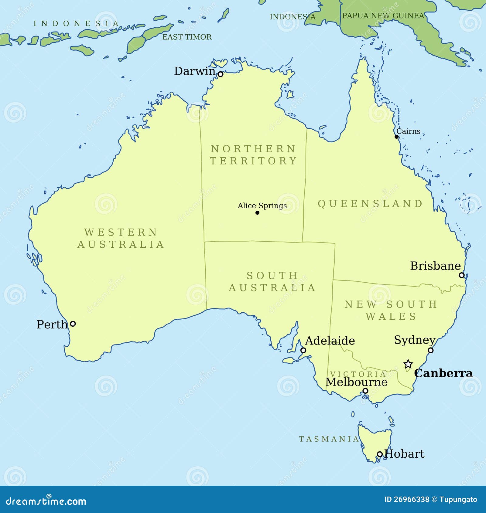 Karte von Australien vektor abbildung. Illustration von regionen - 26966338