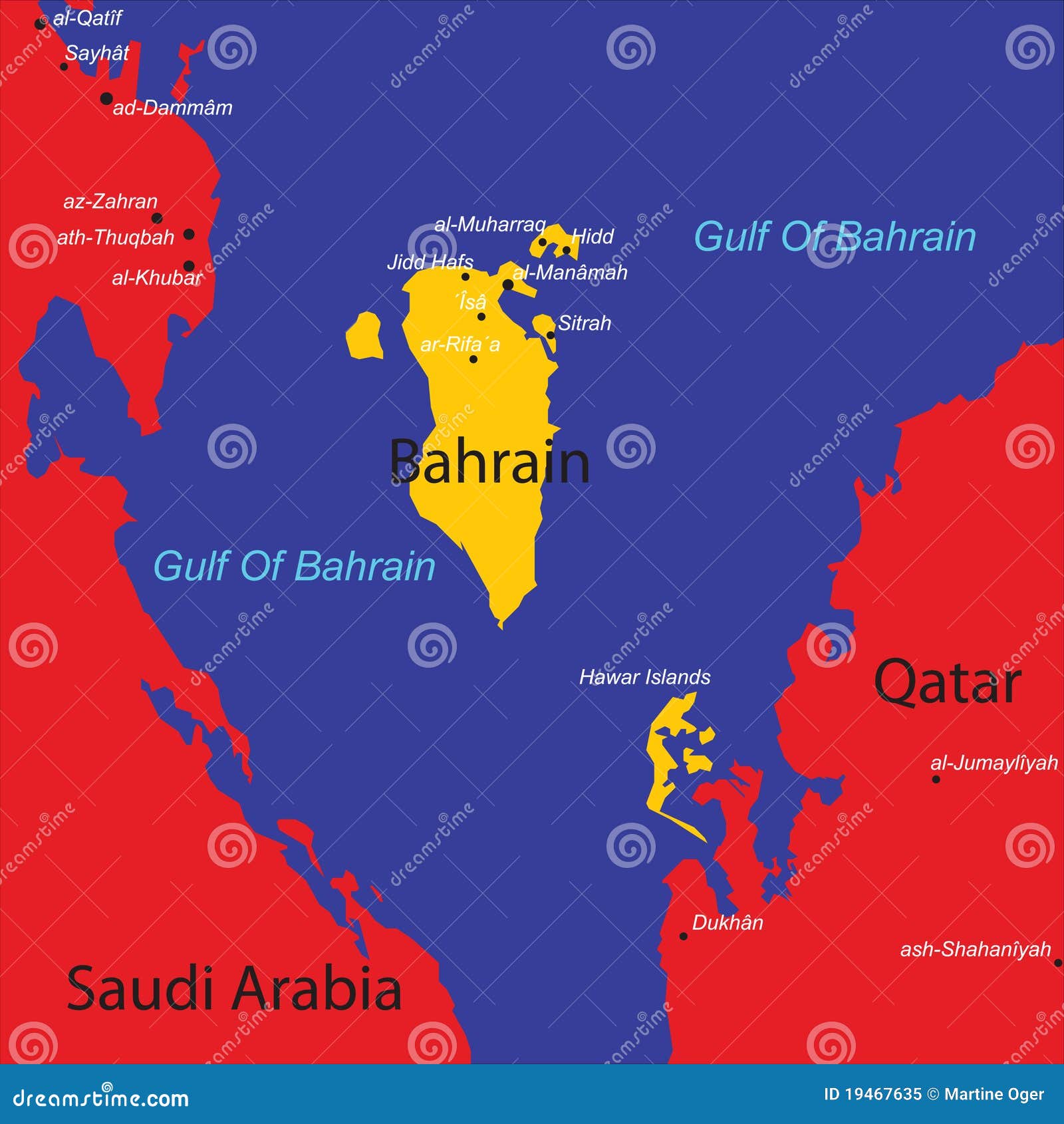 Karte von Bahrain vektor abbildung. Illustration von land - 19467635