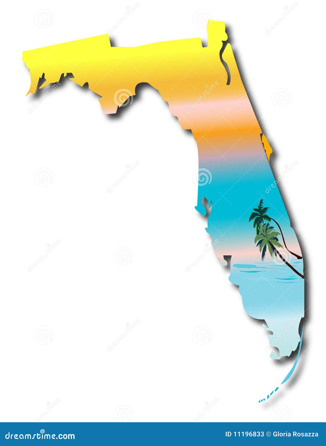 Karte von Florida vektor abbildung. Illustration von strand - 11196833