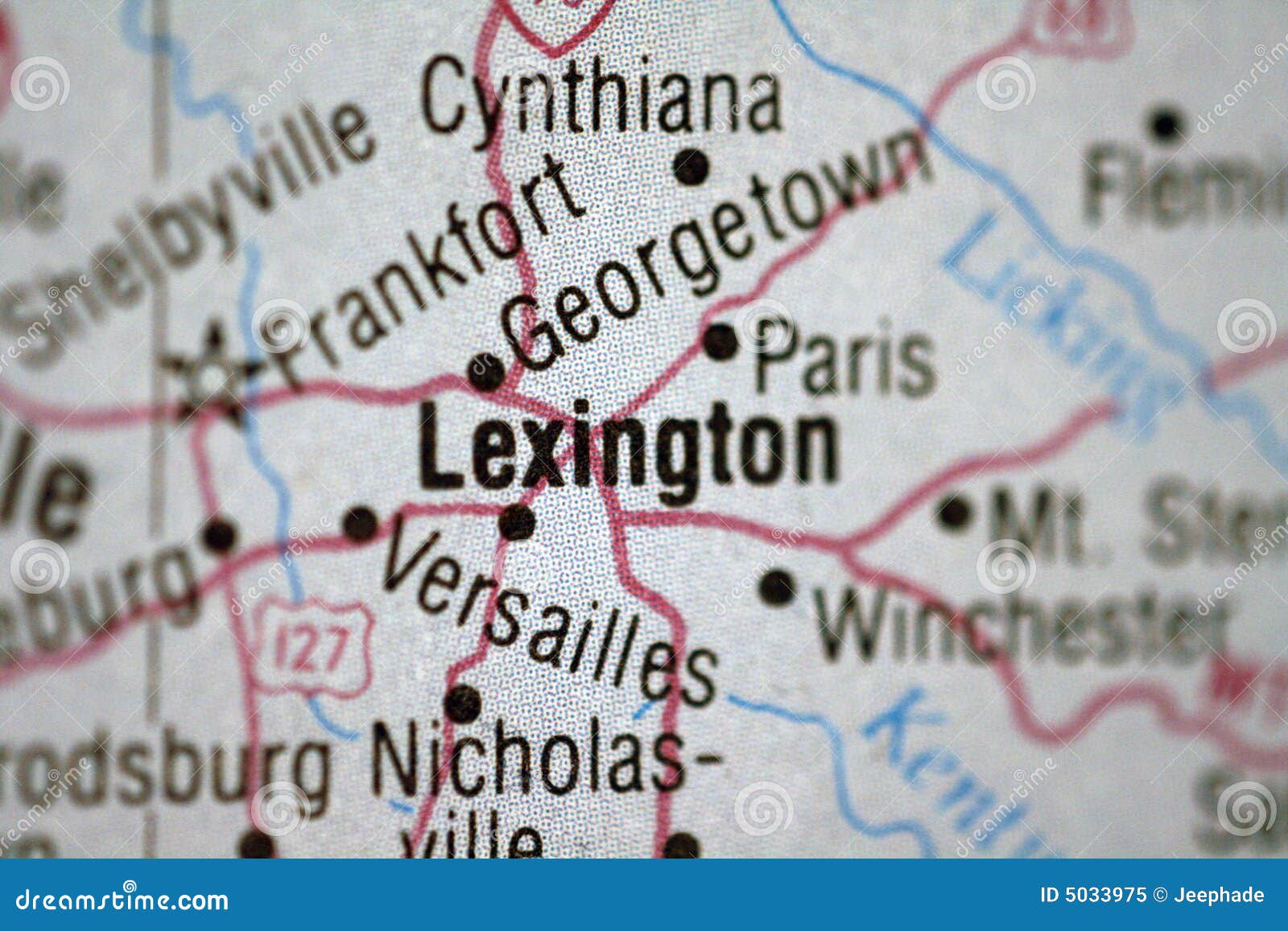 Karte Von Lexington Kentucky Stockbild - Bild von zwischenstaatlich ...