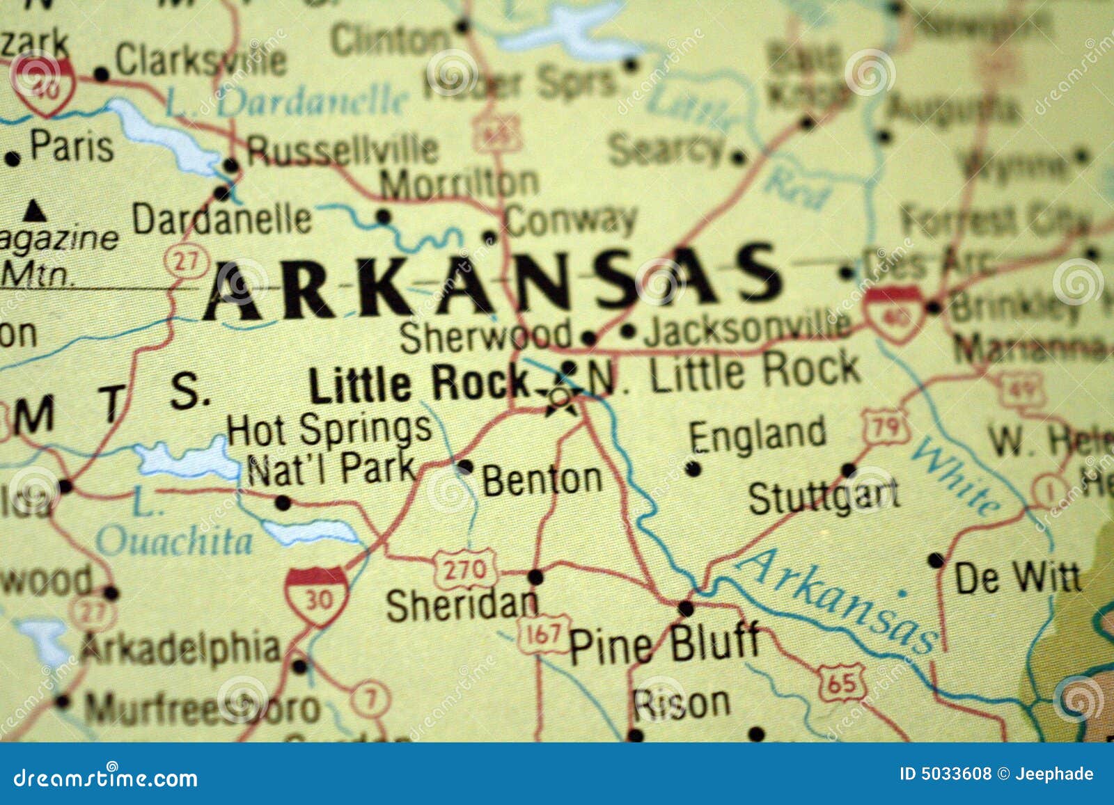 Karte Von Little Rock Arkansas Stockfoto - Bild von horizontal ...