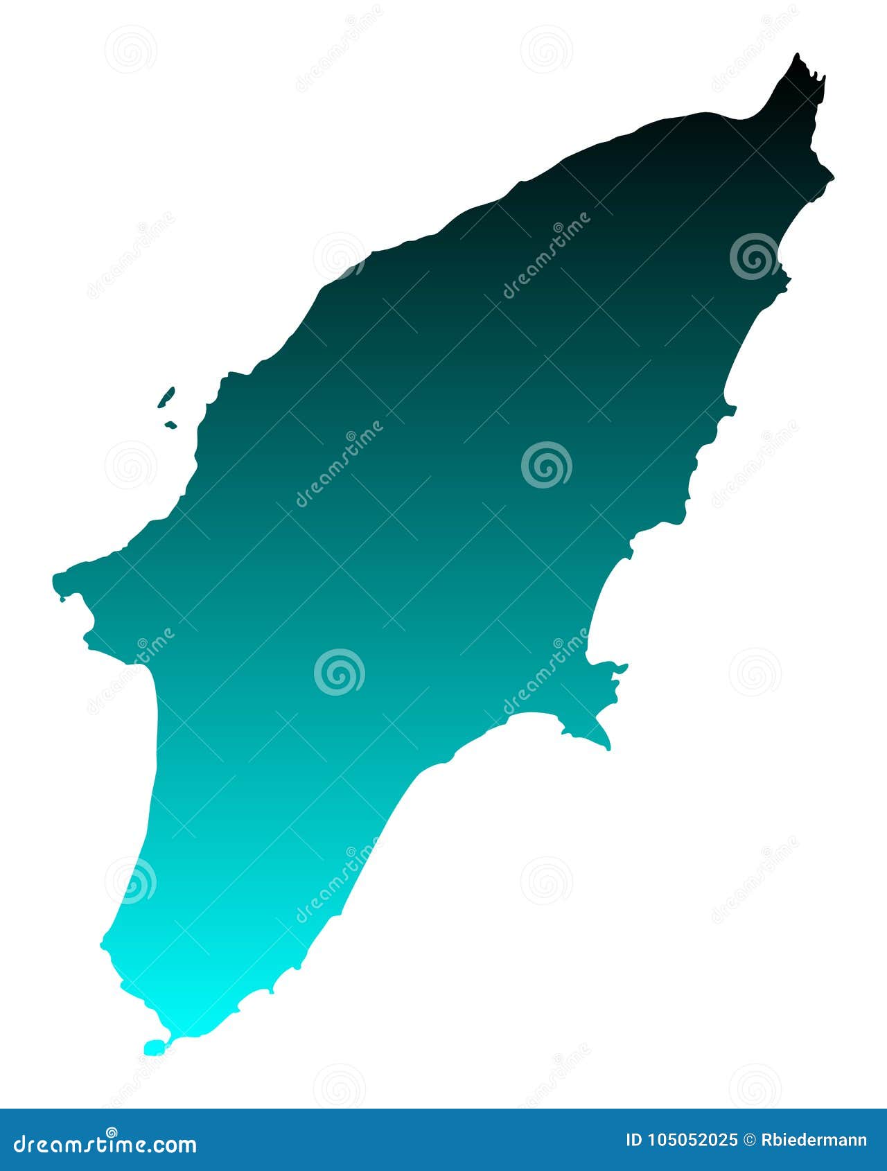 Karte von Rhodos vektor abbildung. Illustration von blau - 105052025