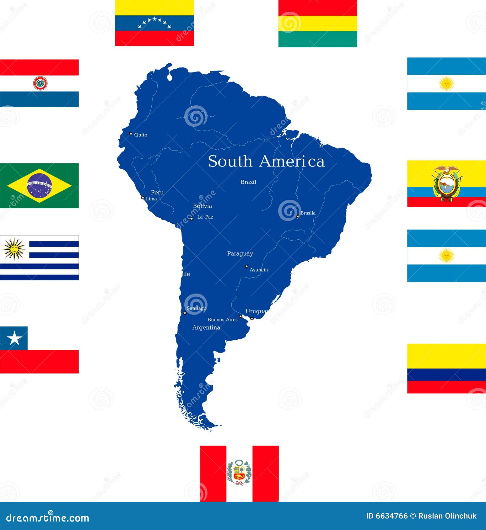 Karte von Südamerika vektor abbildung. Illustration von werben - 6634766