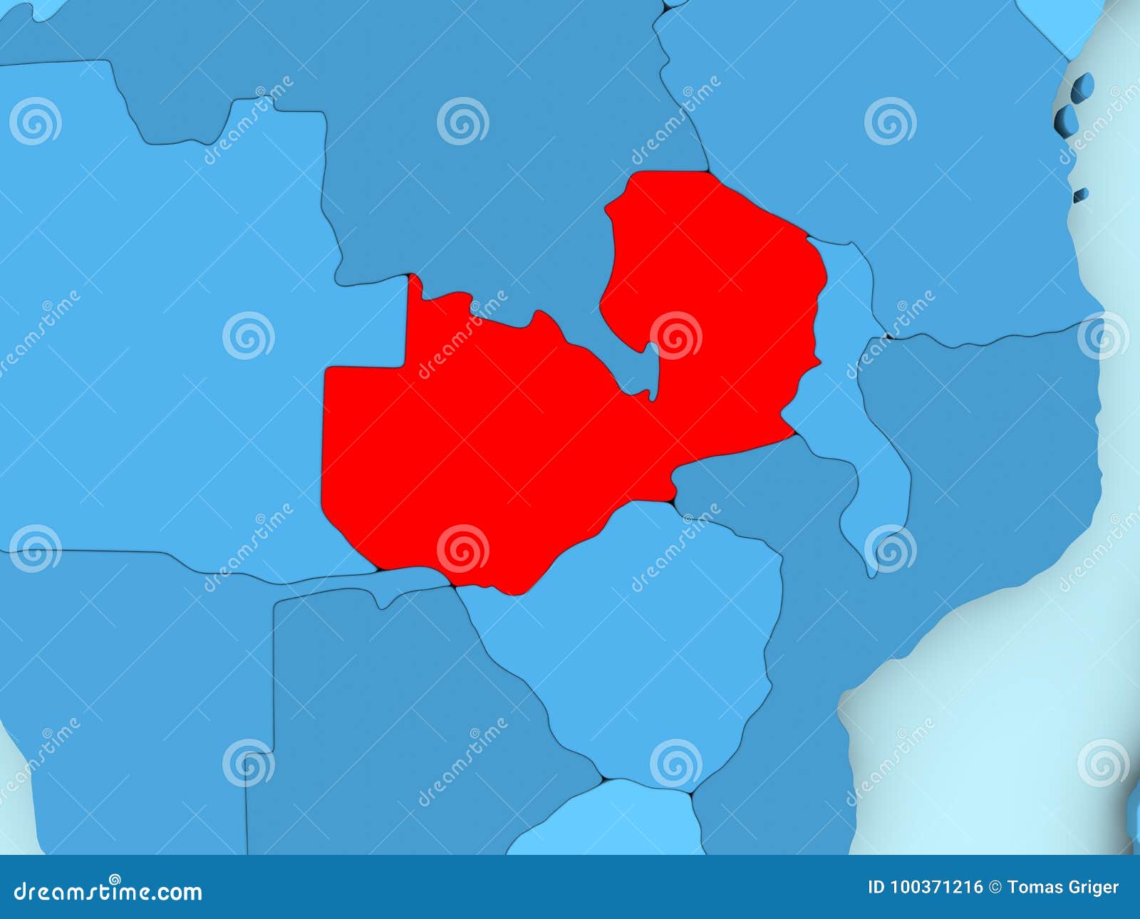 Karte von Sambia stock abbildung. Illustration von sambianisch - 100371216