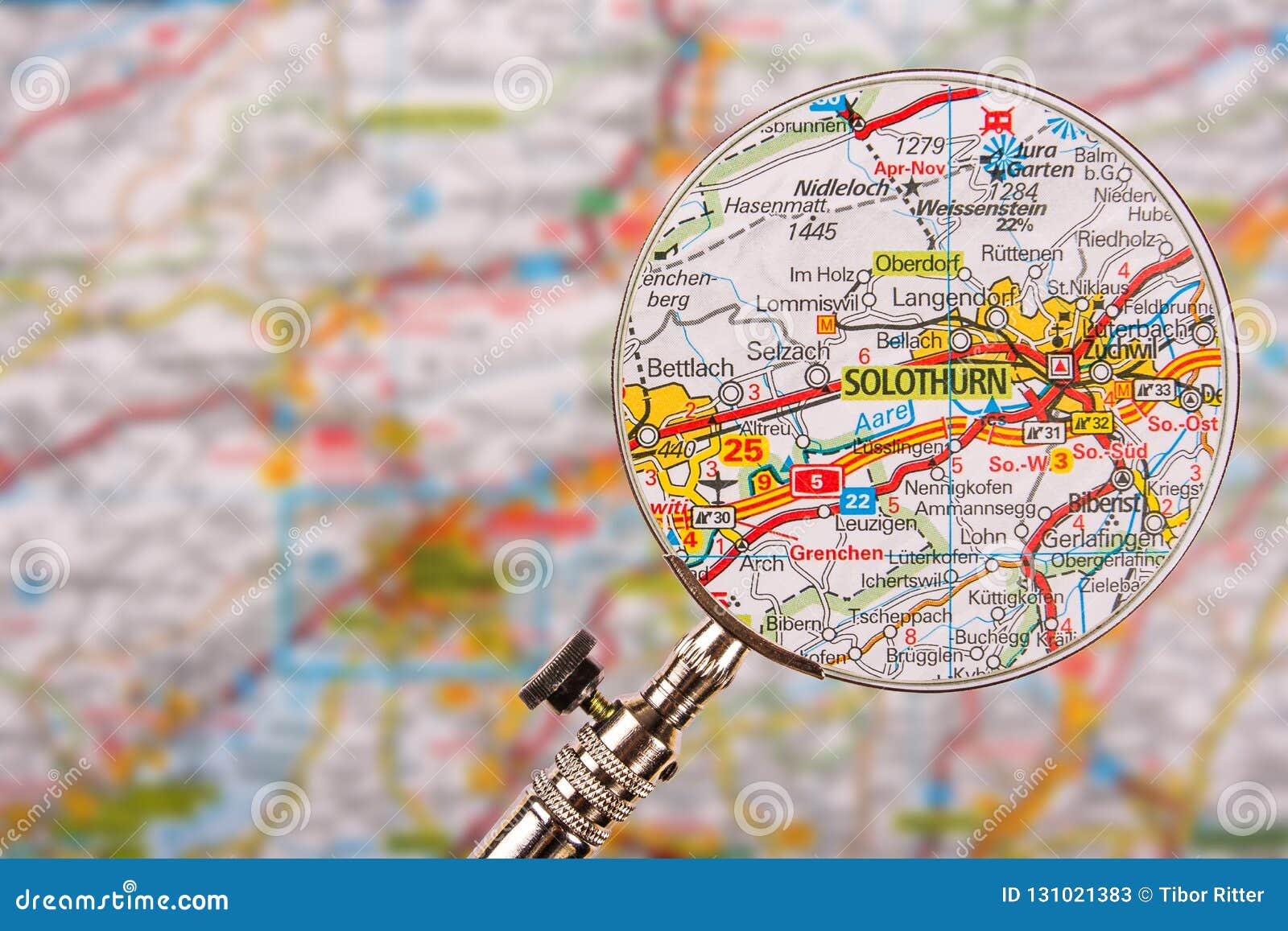 Karte Von Solothurn Mit Lupe Auf Tabelle Stockbild - Bild von tourismus ...