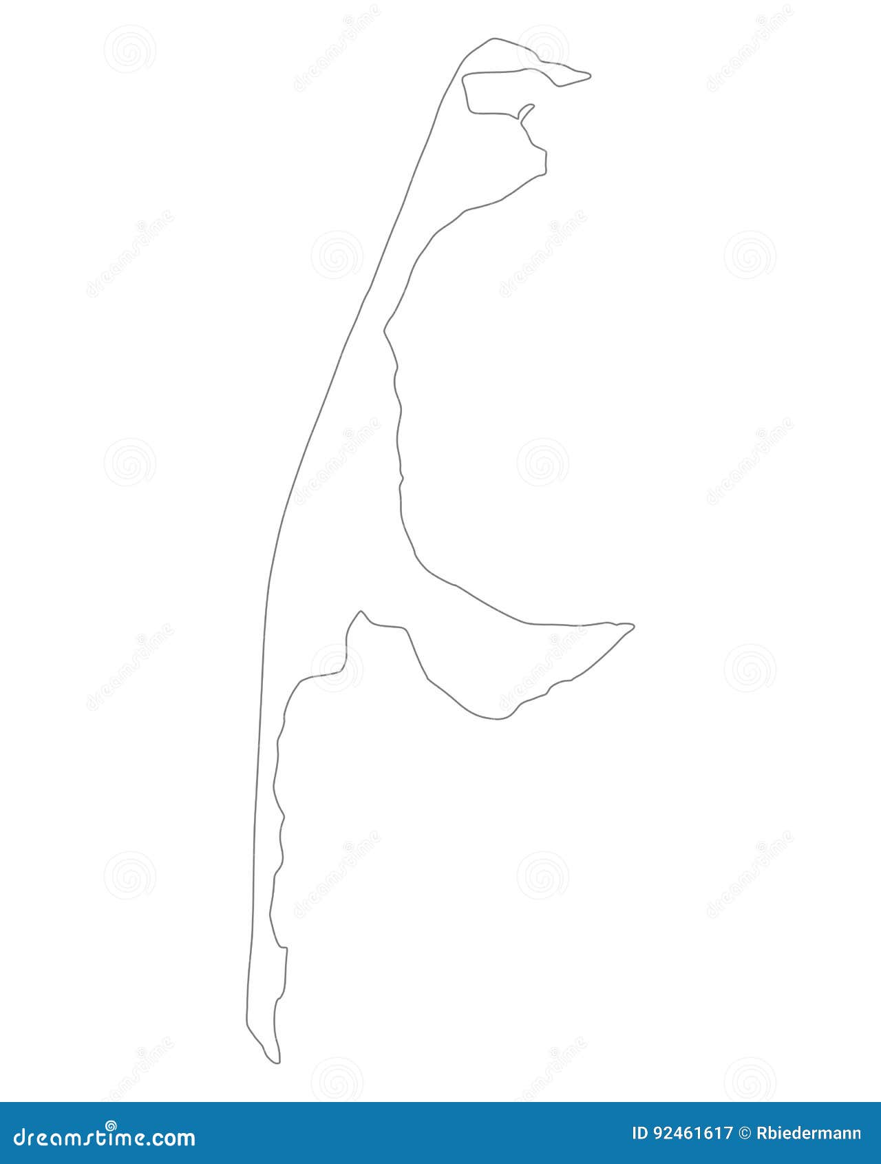 Karte von Sylt vektor abbildung. Illustration von getrennt - 92461617