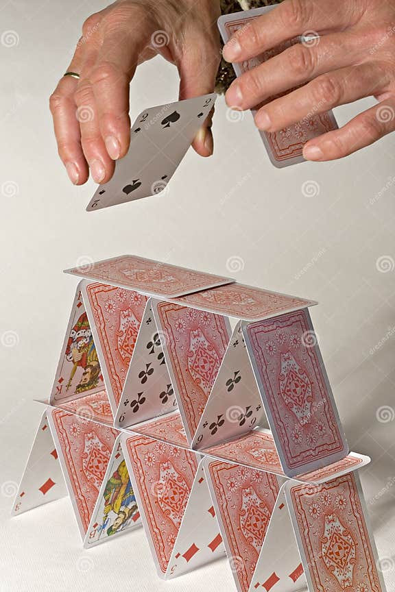 Kartenhaus stock image. Image of concentration, uncertainty - 16594755