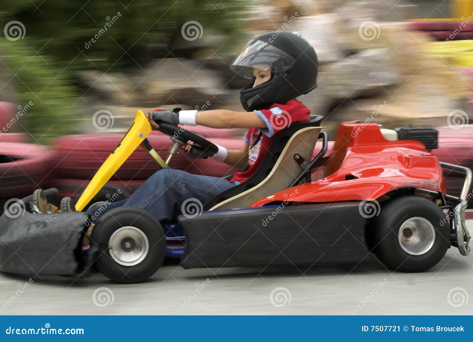 Karting stock image. Image of competitive, pilot, helmet - 7507721
