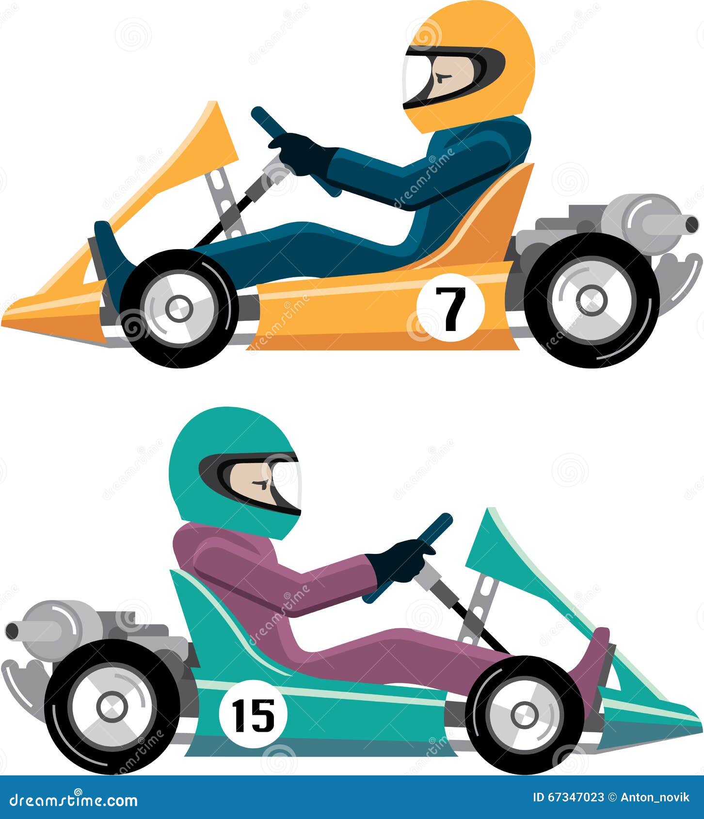 Karting Go Cart Race Vehicle Stock Vector - Illustration of machine ...