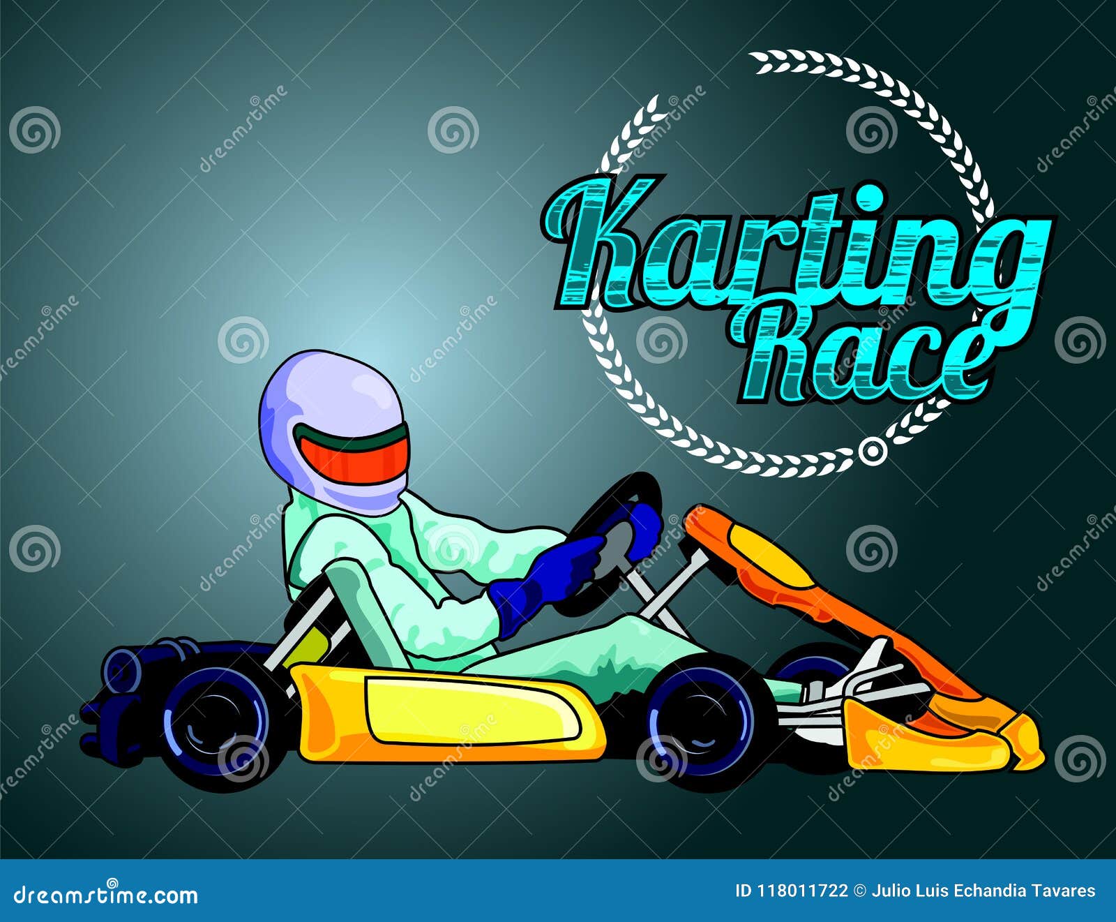 Karting Race Symbol Logo Emblem Template Vector Image . Go Kart Logo ...