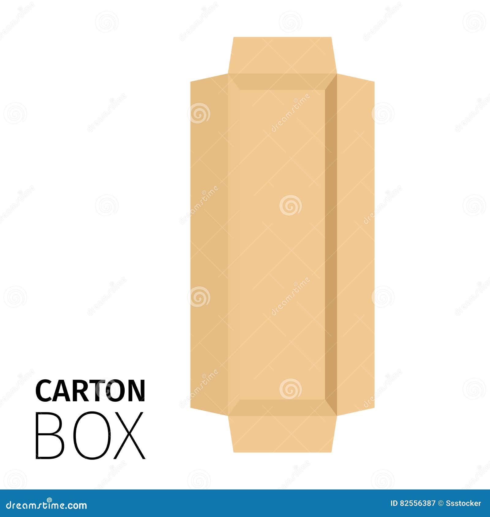 Karton Rechthoekige Open Doos Vector Illustratie - Illustration of ...