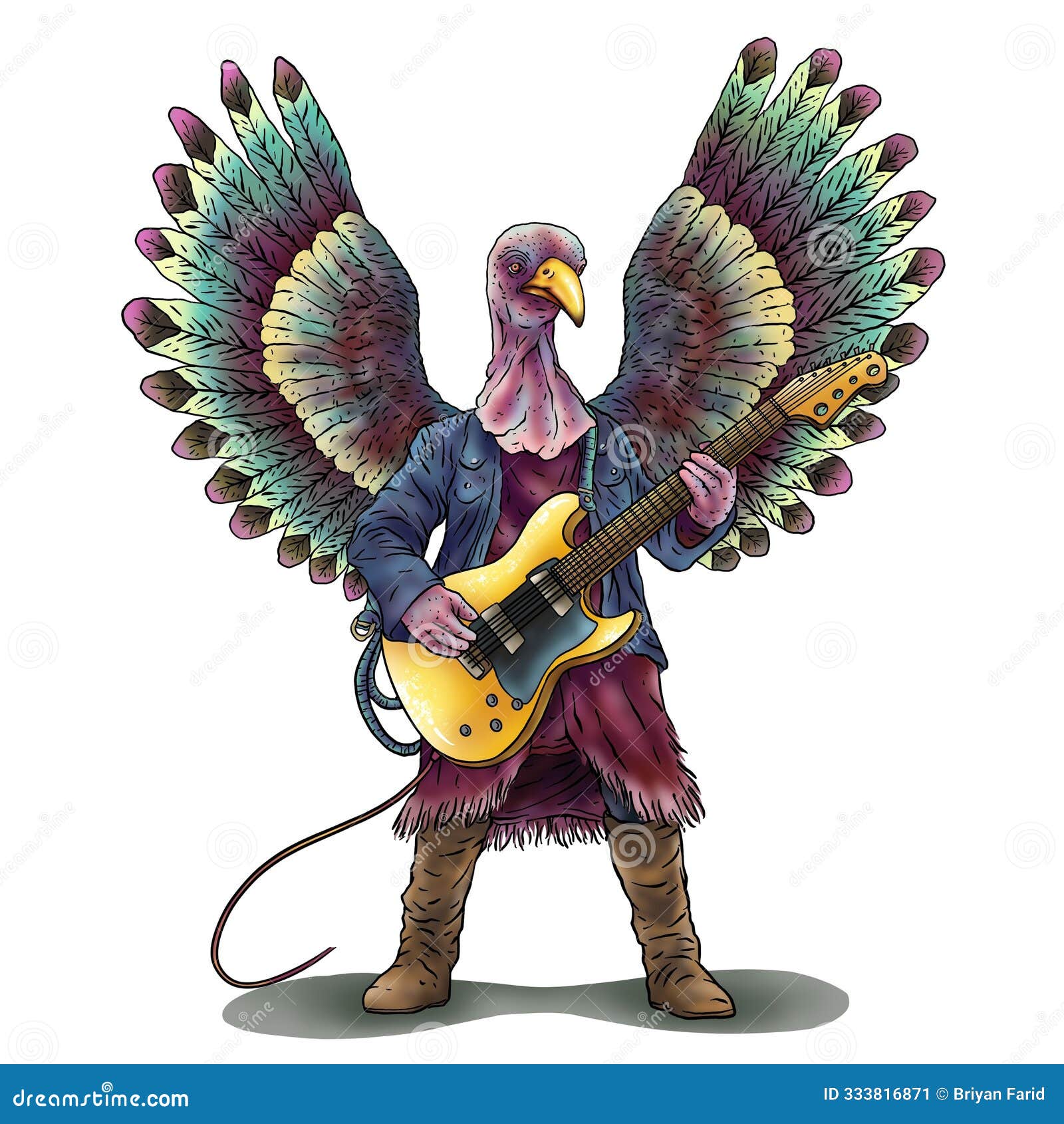 Turkey Guitarist 3 stock illustration. Illustration of artwork - 333816871
