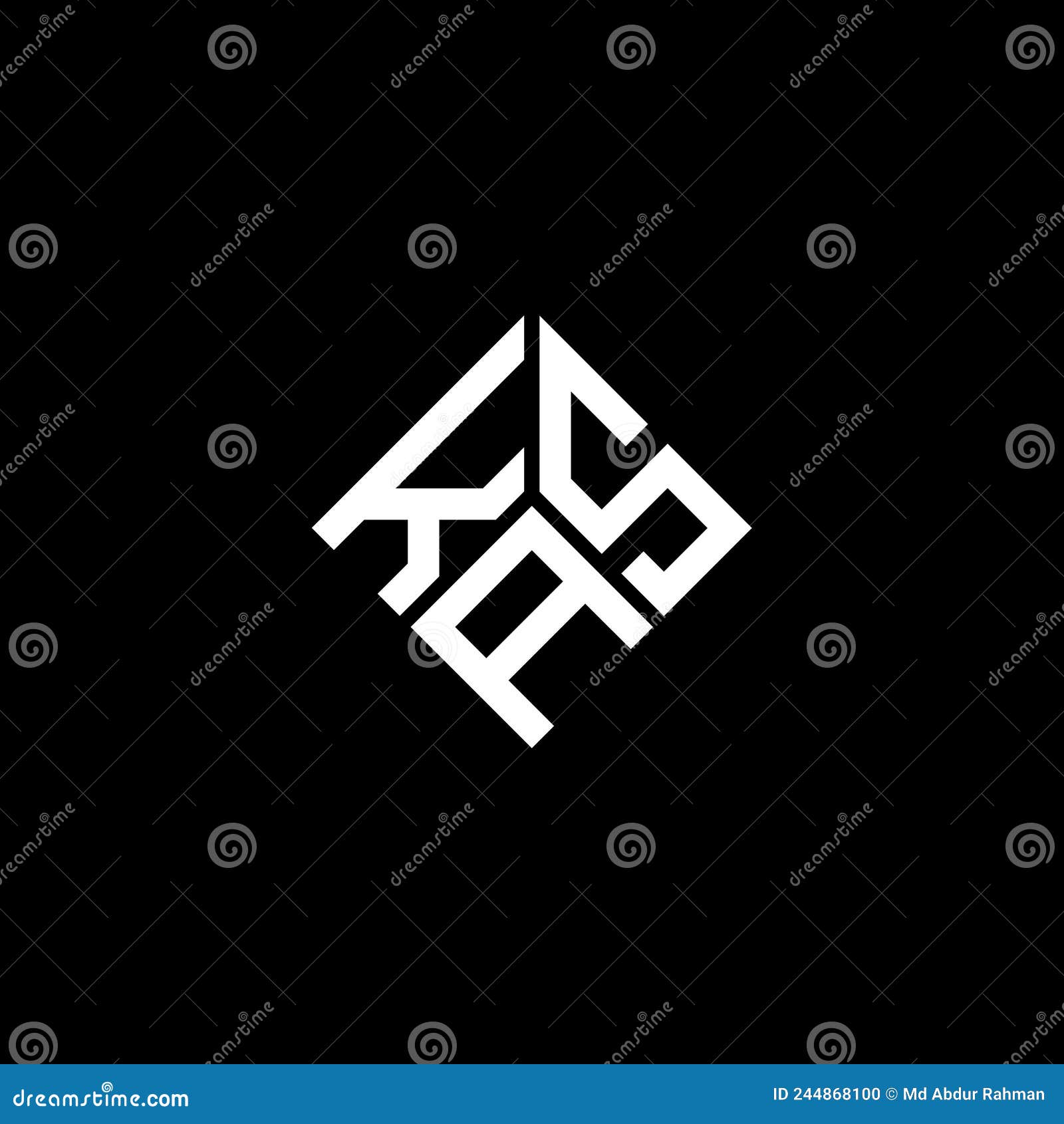 KAS Letter Logo Design on Black Background. KAS Creative Initials ...
