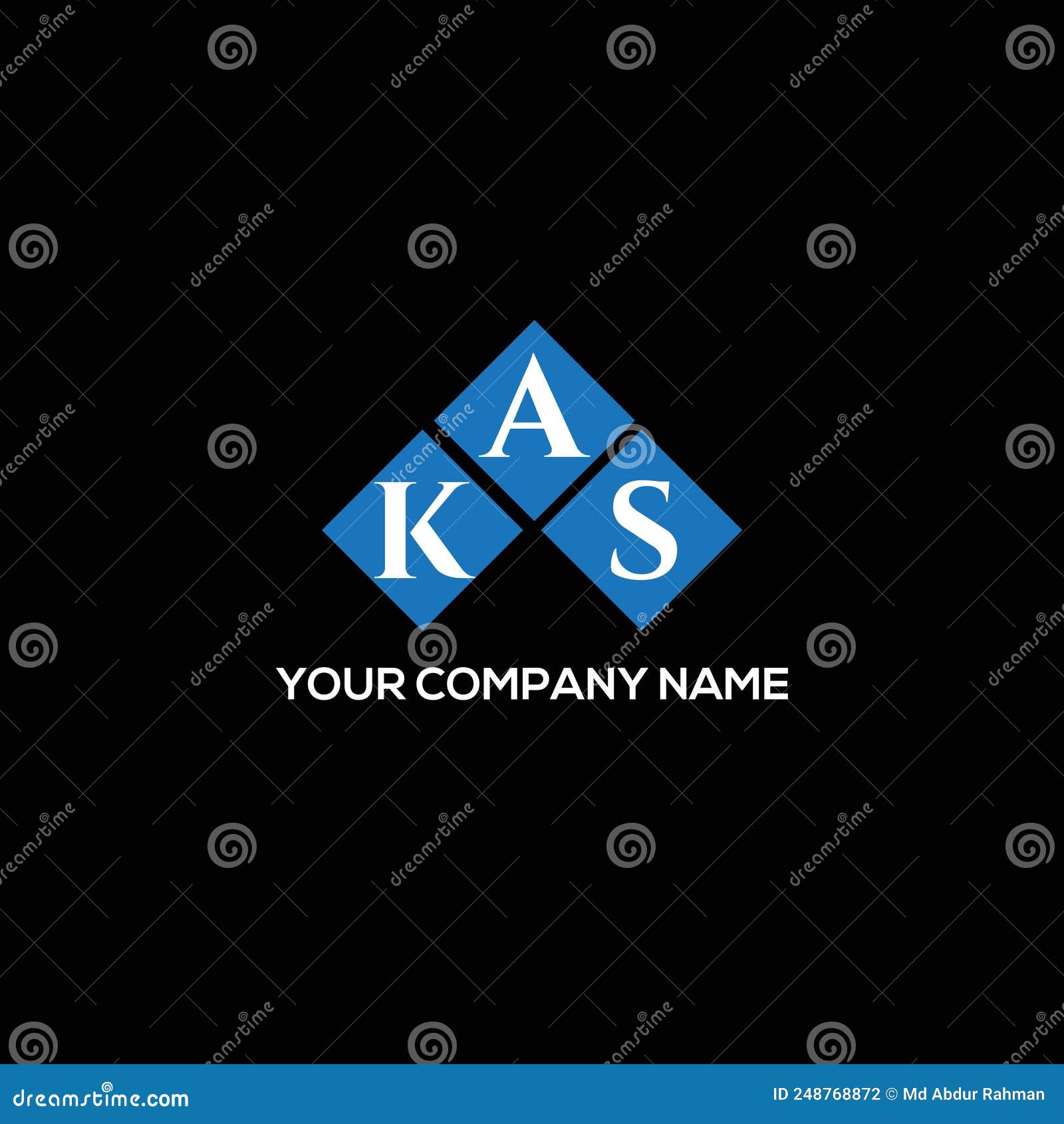 KAS Letter Logo Design on BLACK Background. KAS Creative Initials ...