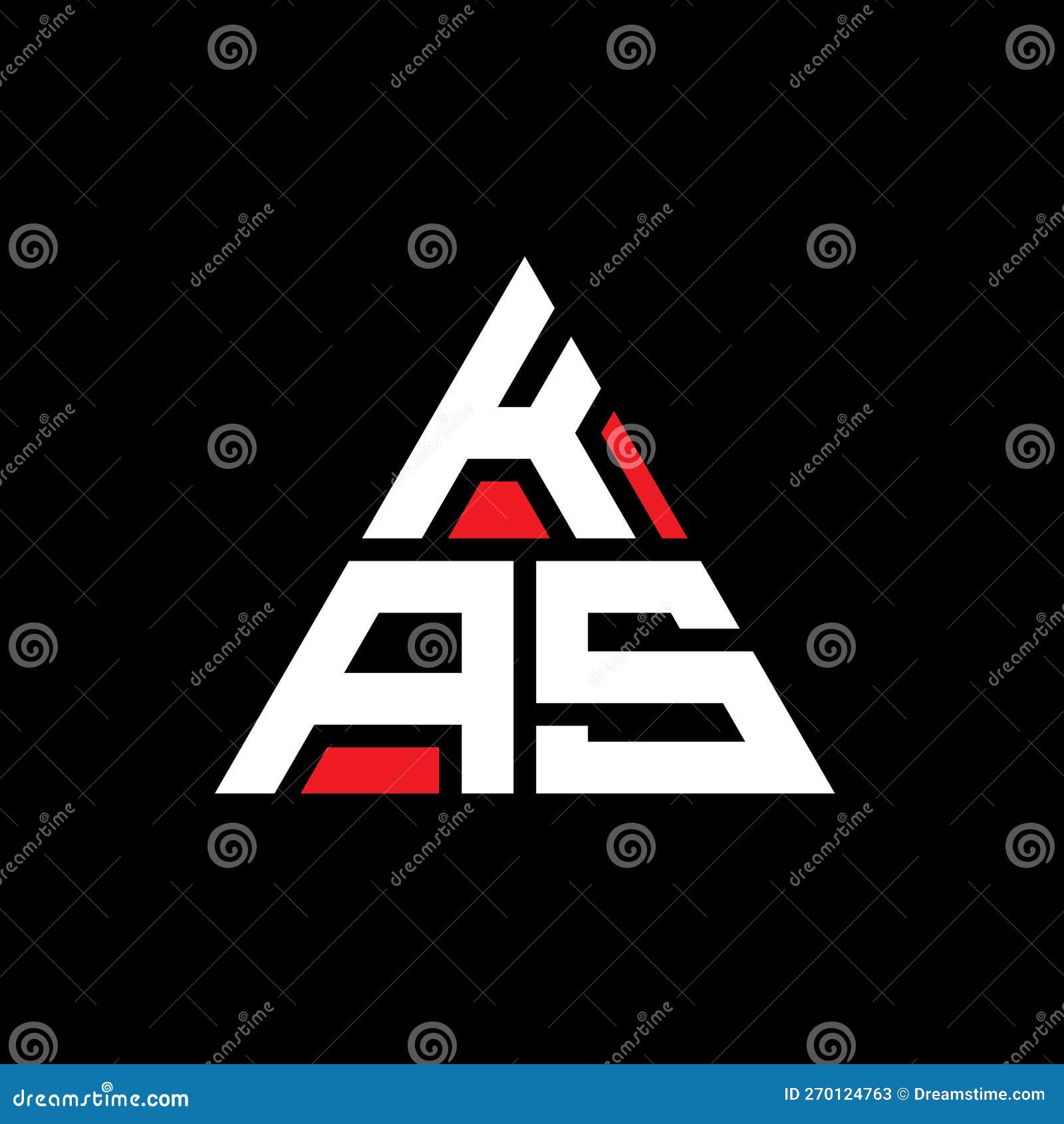KAS Triangle Letter Logo Design with Triangle Shape. KAS Triangle Logo ...