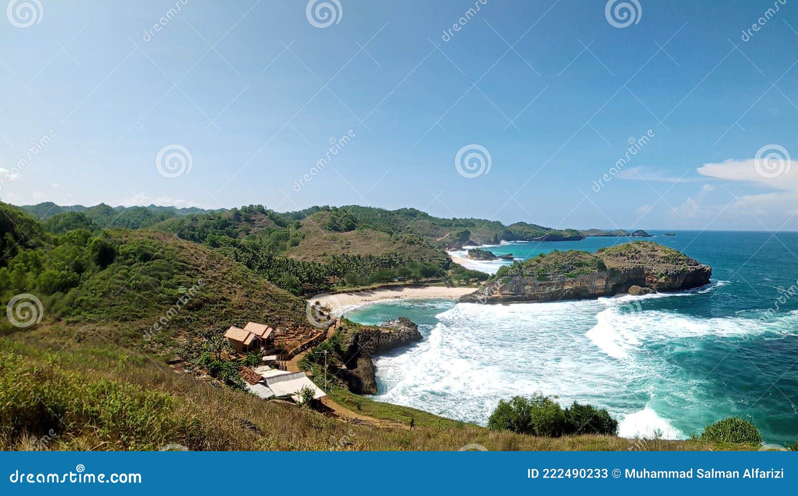 Kasap Pacitan beach editorial stock photo. Image of east - 222490233