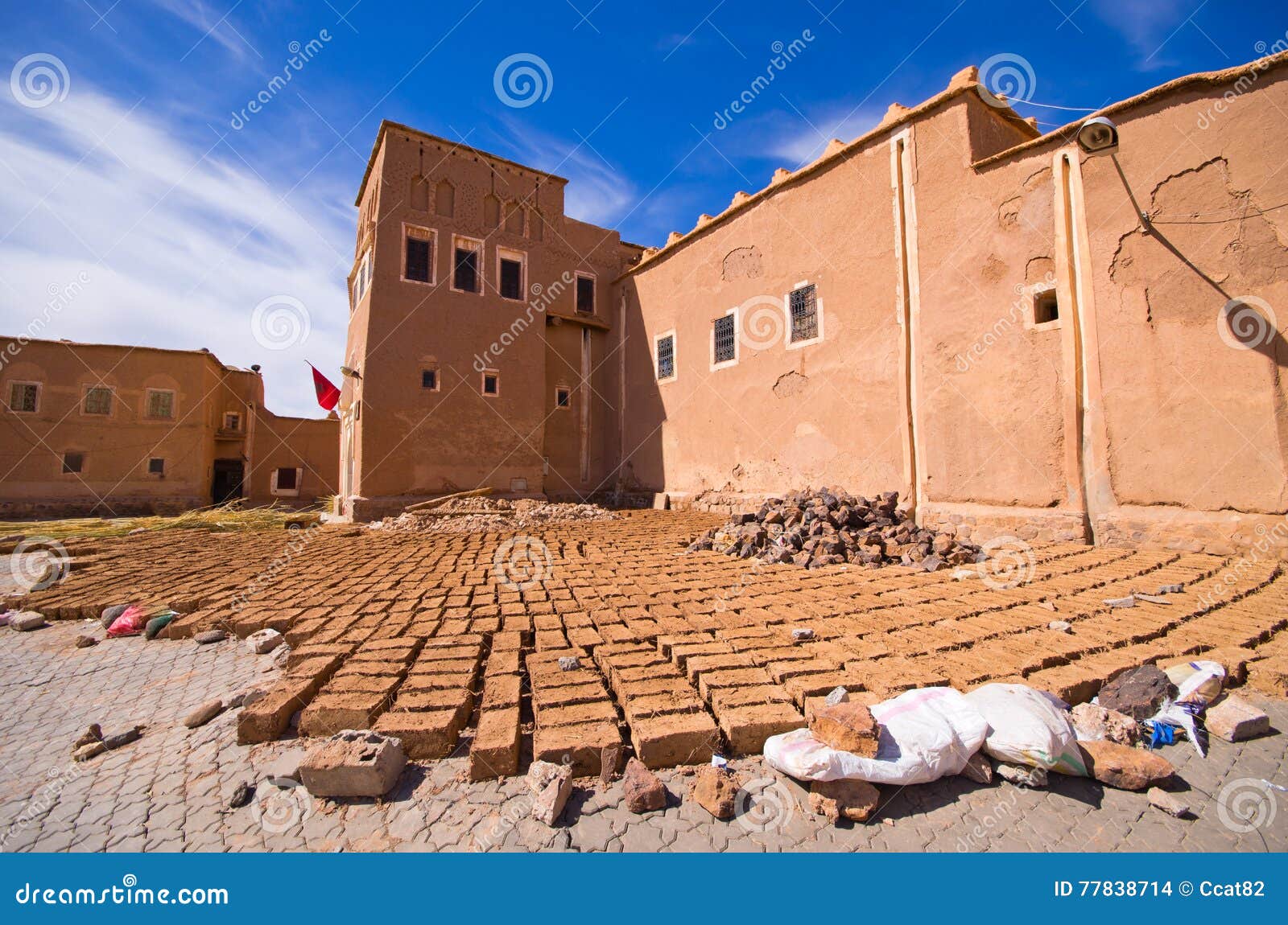 Kasbah and Bricks Dried on the Sun, Morocco Stock Photo - Image of ...