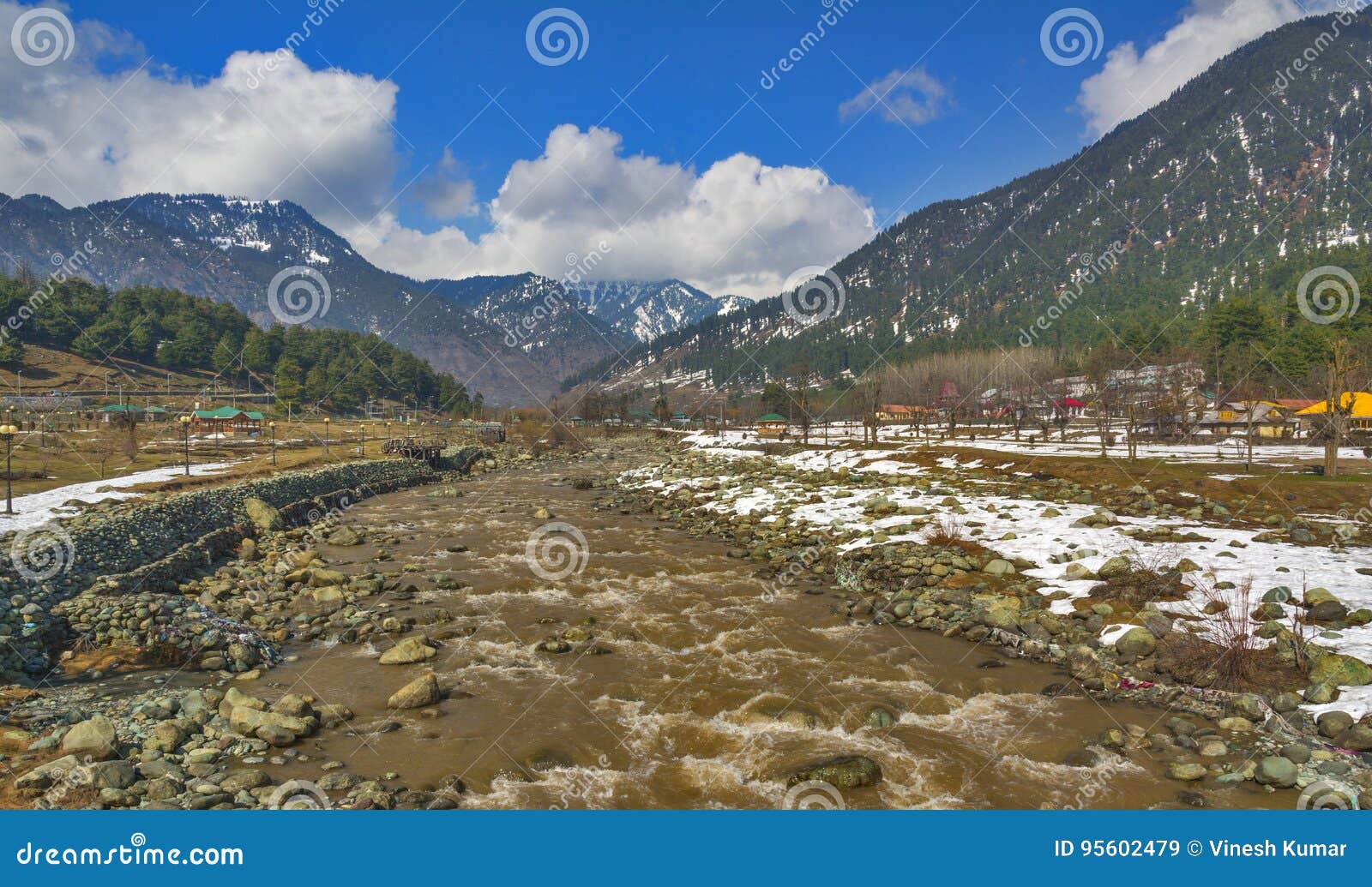 Kashmir: Beautiful Landscape at Pahalgam Stock Image - Image of spread ...