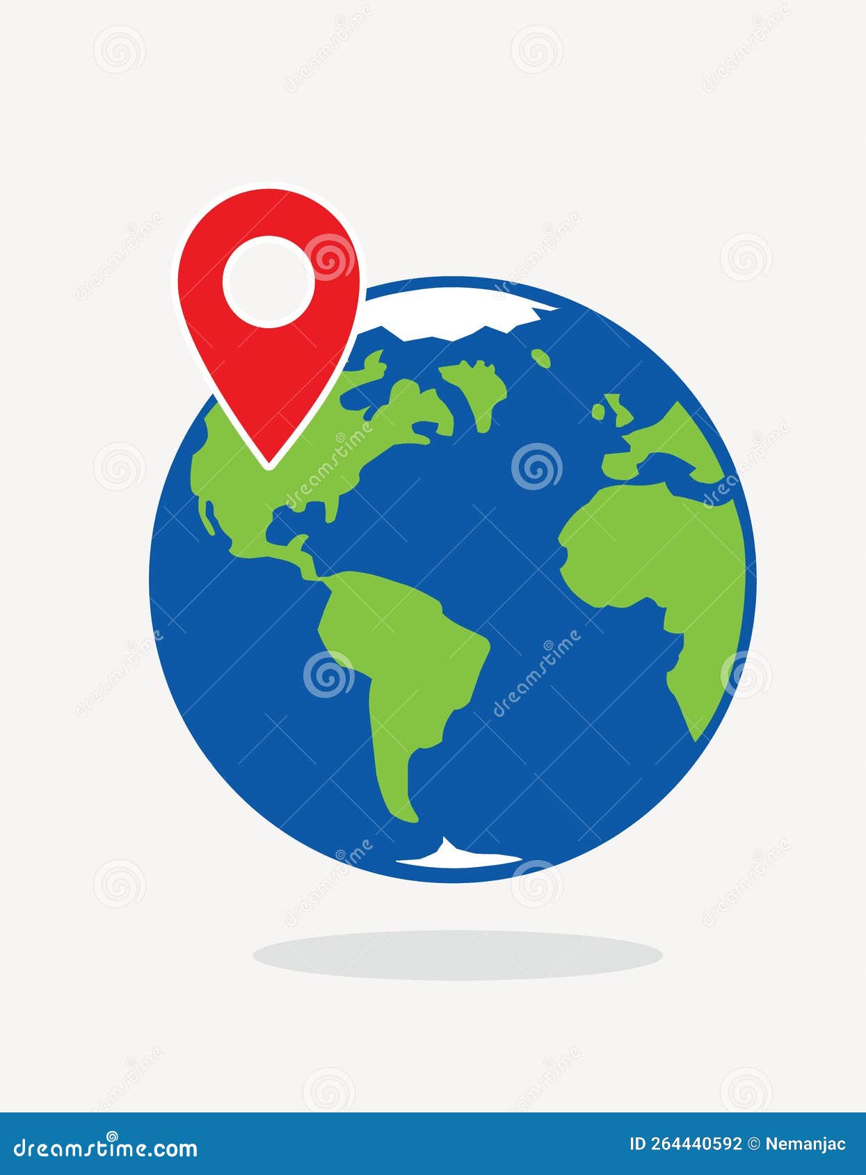 Planet Earth Location Pointer Stock Illustration - Illustration of ...