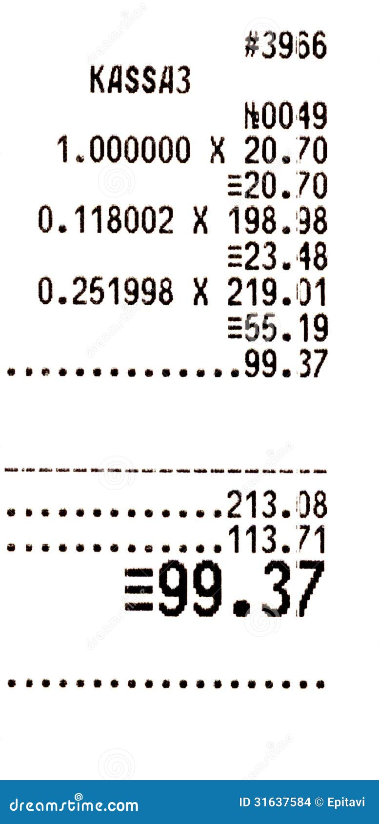 Kassabon stock illustratie. Illustration of schuld, korting - 31637584