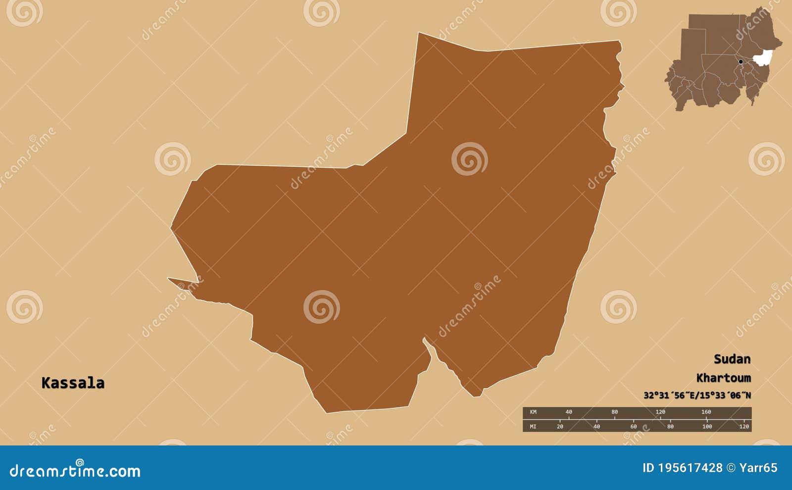Kassala, State of Sudan, Zoomed. Pattern Stock Illustration ...