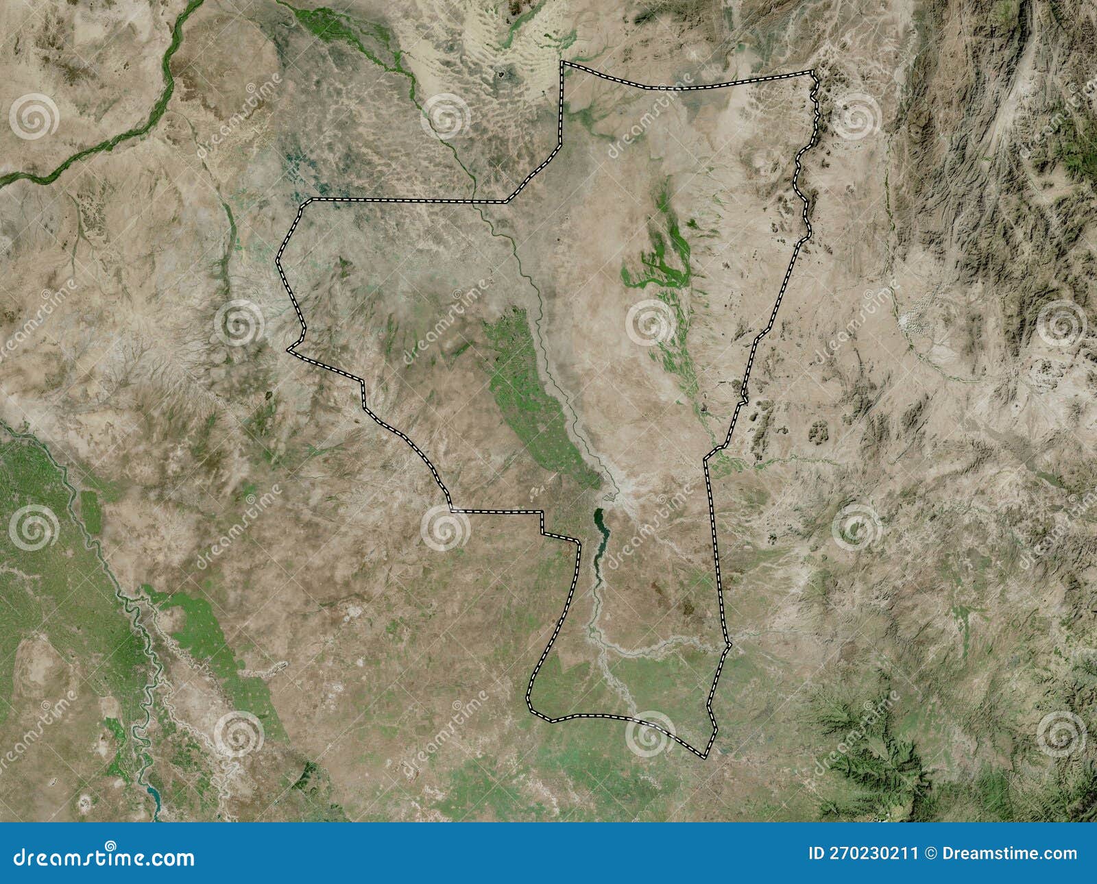 Kassala, Sudan. High-res Satellite. No Legend Stock Illustration ...