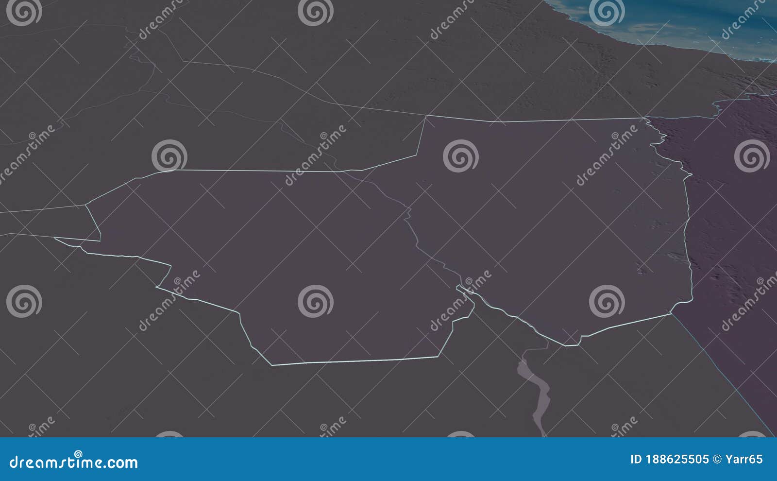 Kassala, Sudan - Outlined. Administrative Stock Illustration ...