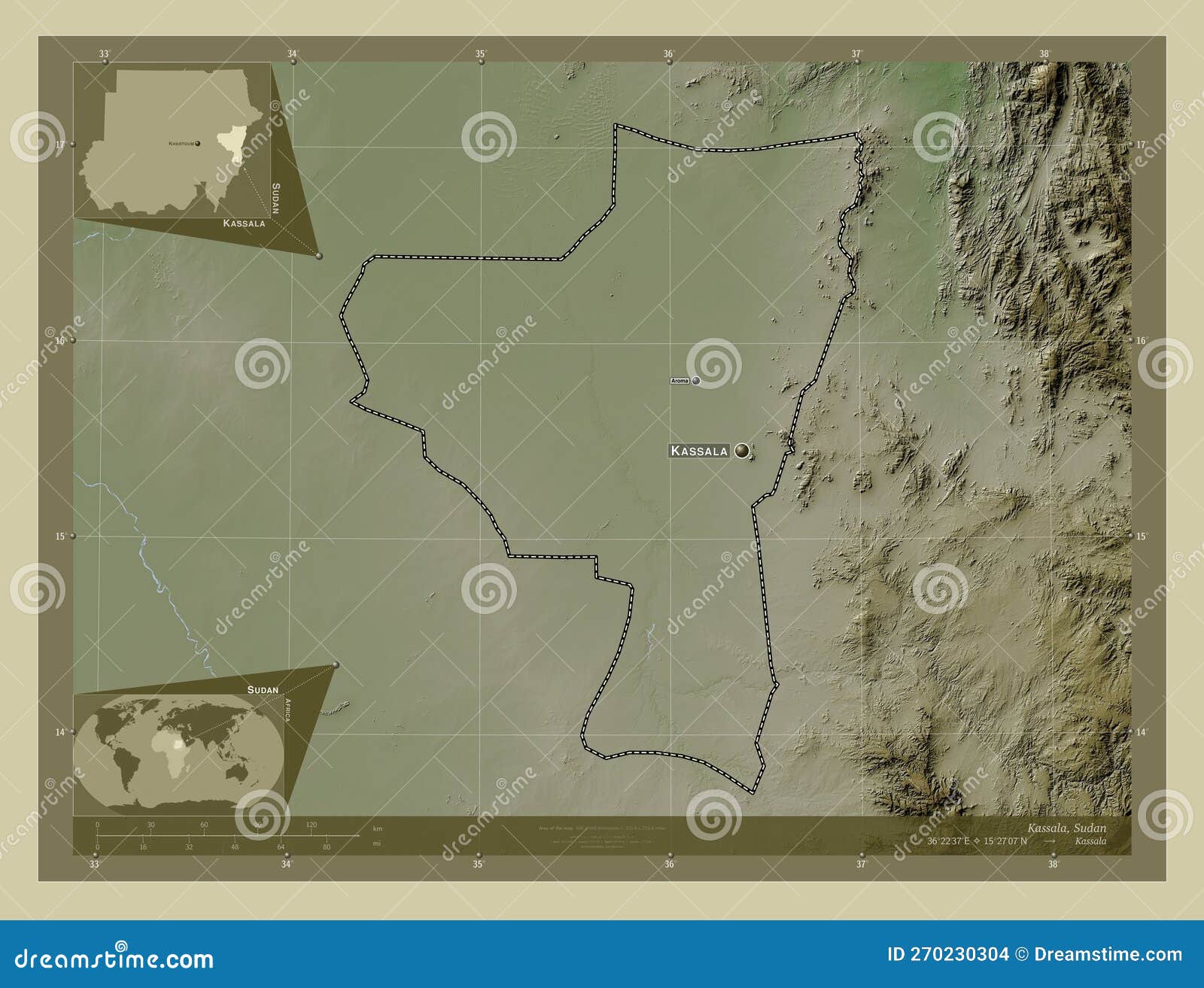 Kassala, Sudan. Wiki. Labelled Points of Cities Stock Illustration ...