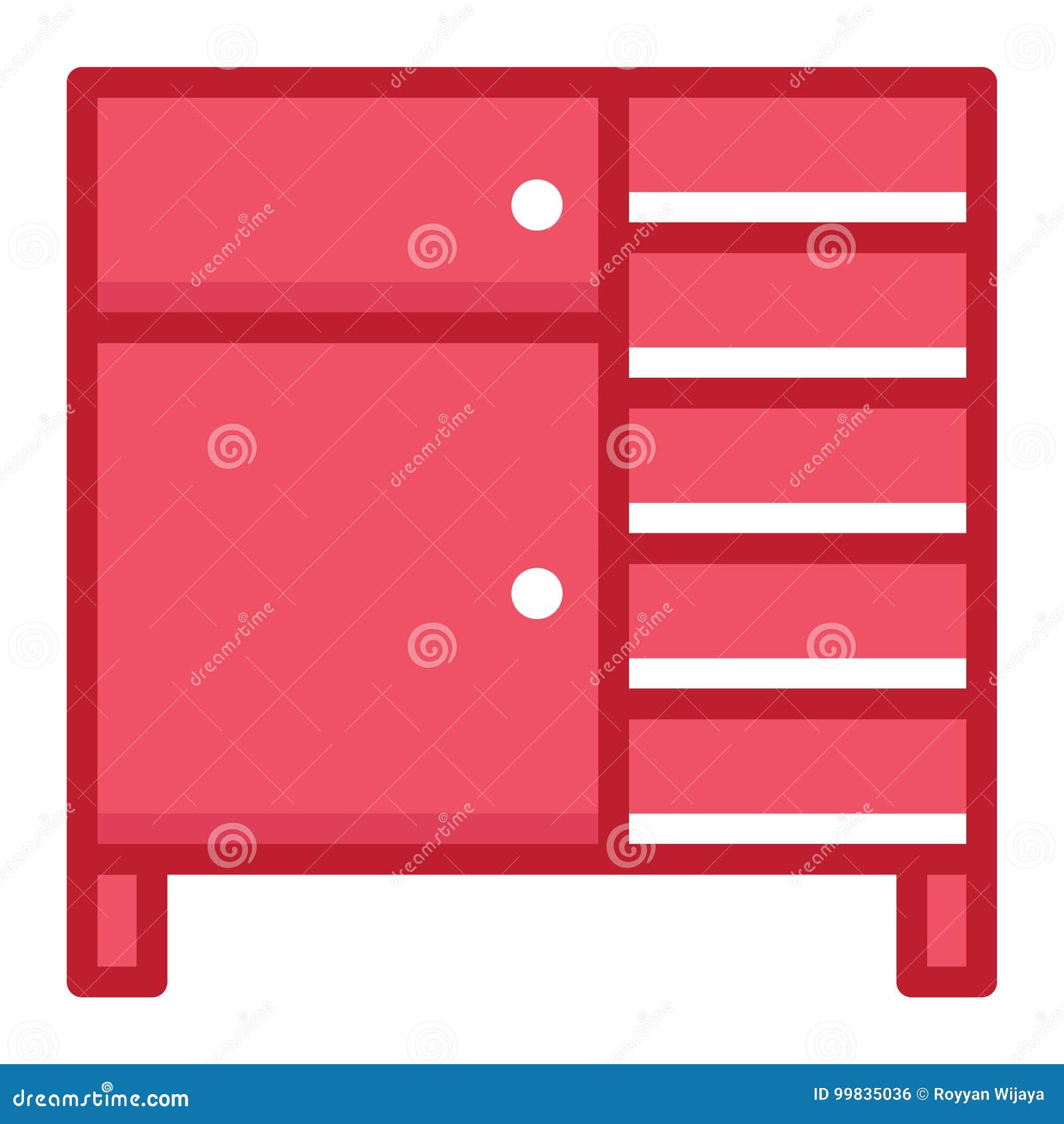 Kast vector illustratie. Illustration of inzameling, meubilair - 99835036
