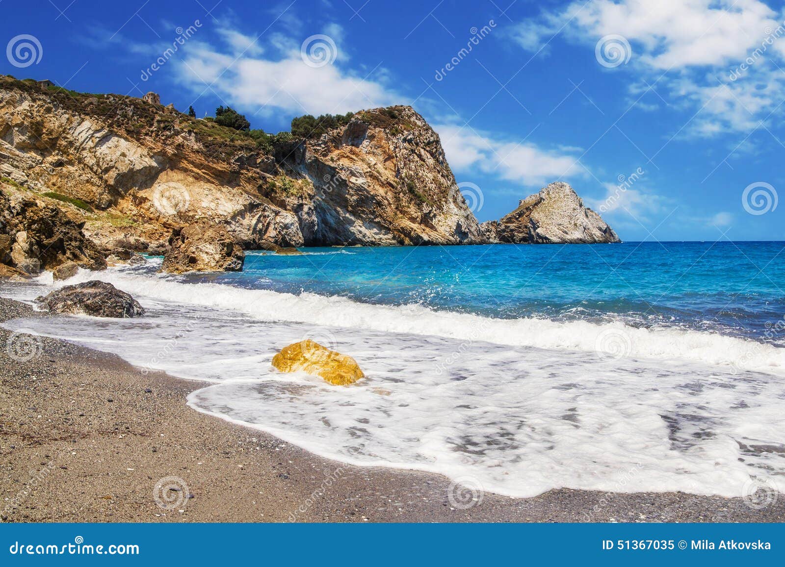 Kastro Beach, Skiathos, Greece Stock Image - Image of pretty, clear ...