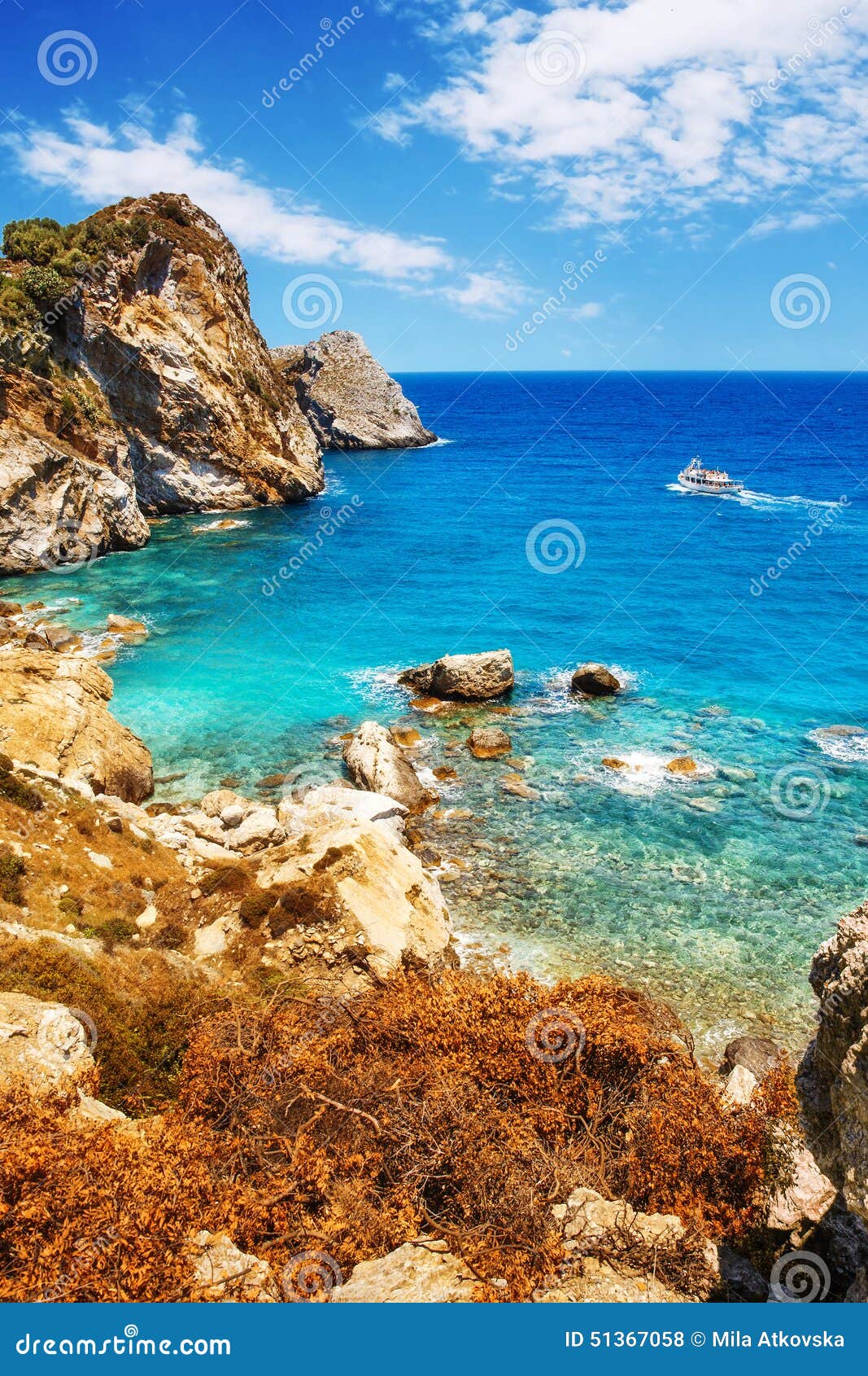 Kastro Beach, Skiathos, Greece Stock Photo - Image of crystal, clear ...