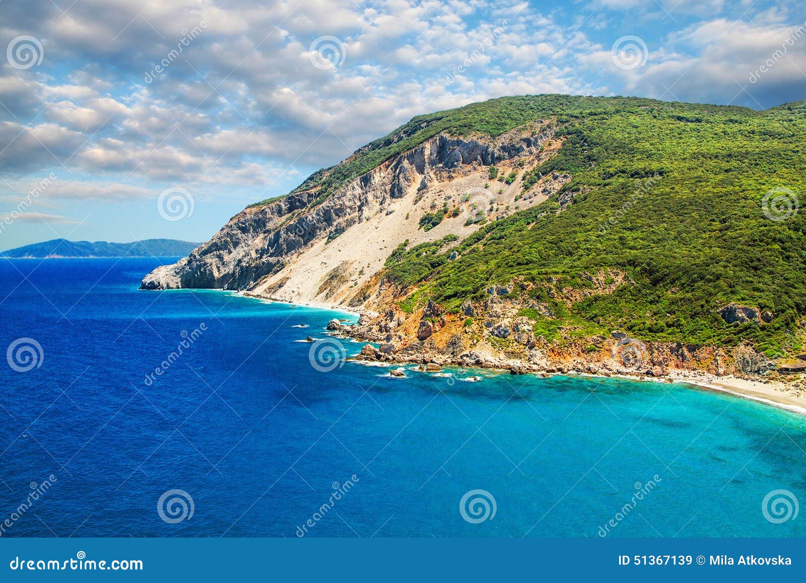 Kastro Beach, Skiathos, Greece Stock Image - Image of relaxing, pretty ...