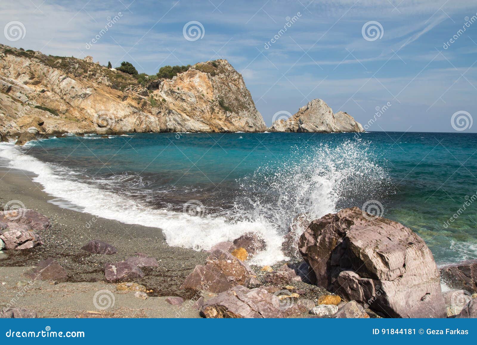 Kastro beach at Skiathos stock image. Image of kastro - 91844181