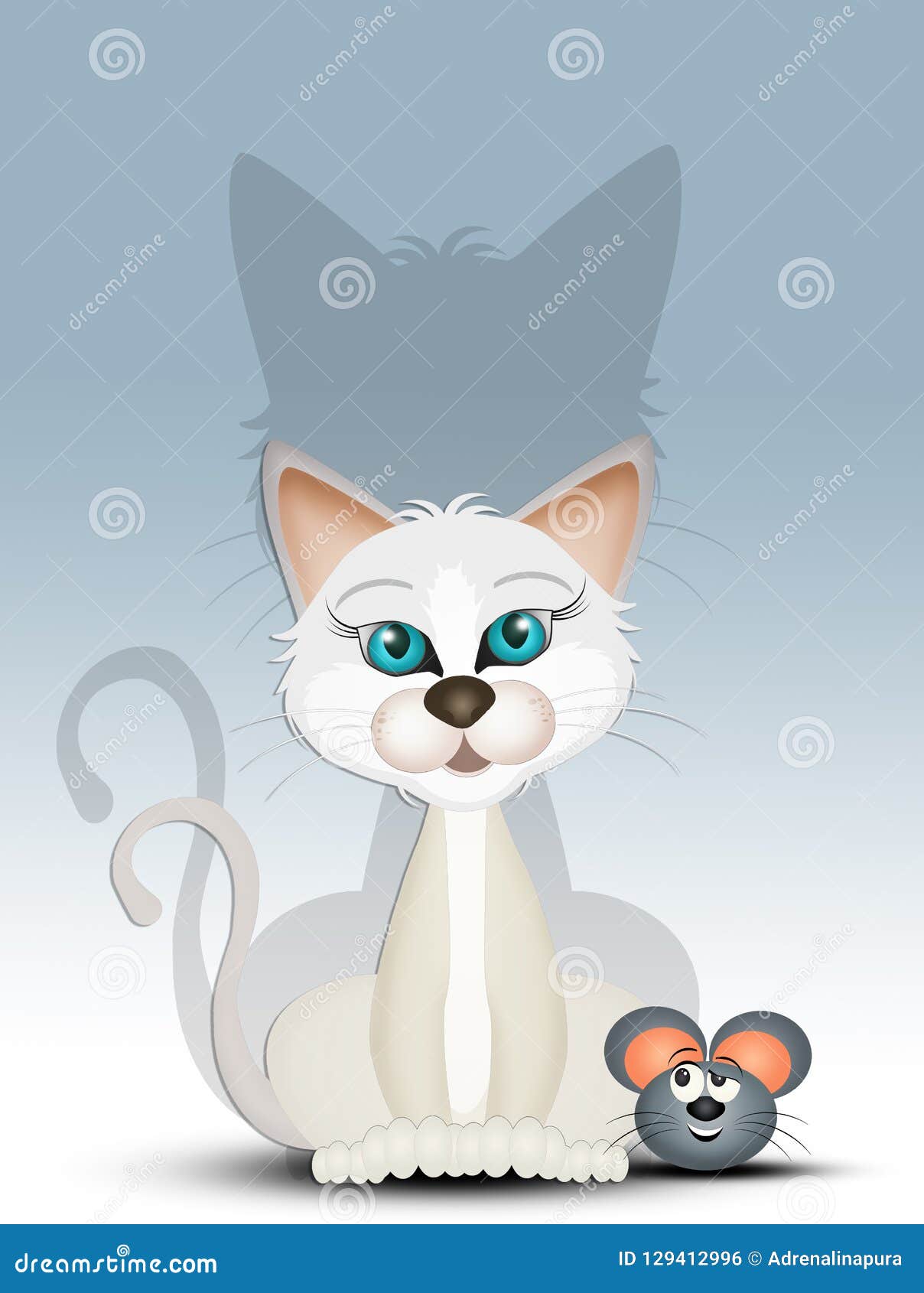 Kat en Muis stock illustratie. Illustration of illustratie - 129412996
