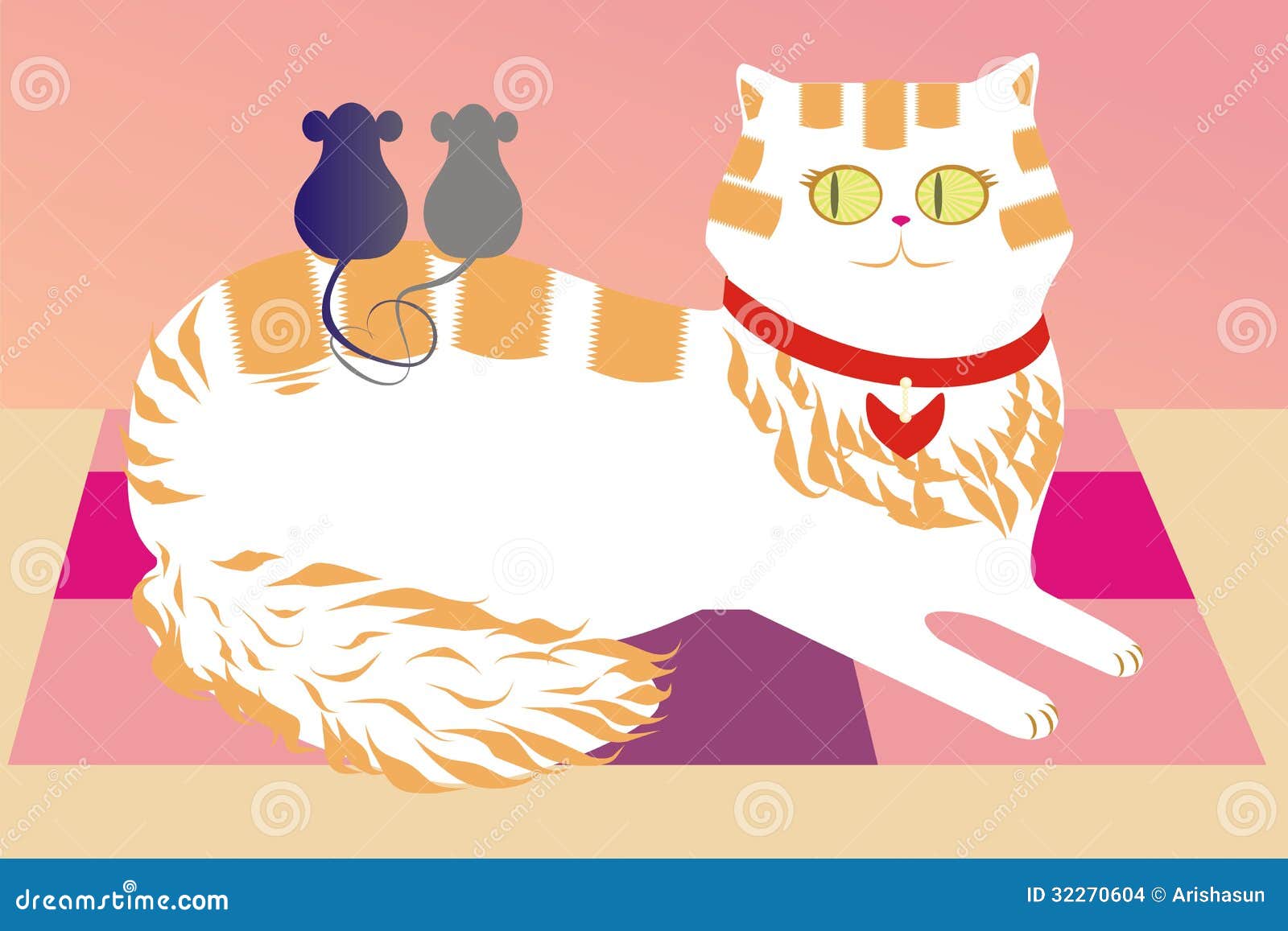 Kat en muis vector illustratie. Illustration of eten - 32270604