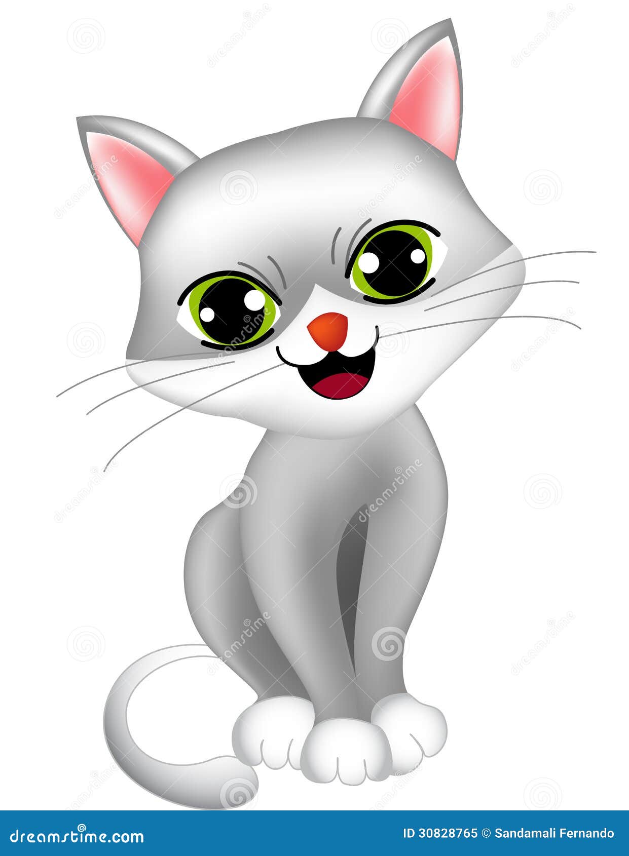 Kat/katje vector illustratie. Illustration of glimlachen - 30828765