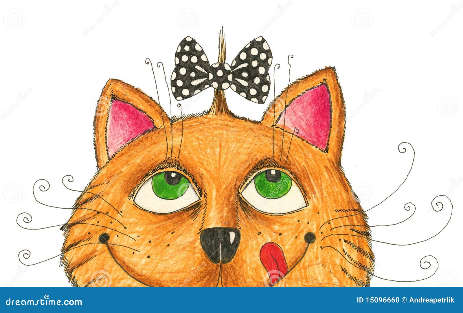 Kat met grappig kapsel stock illustratie. Illustration of huisdier ...