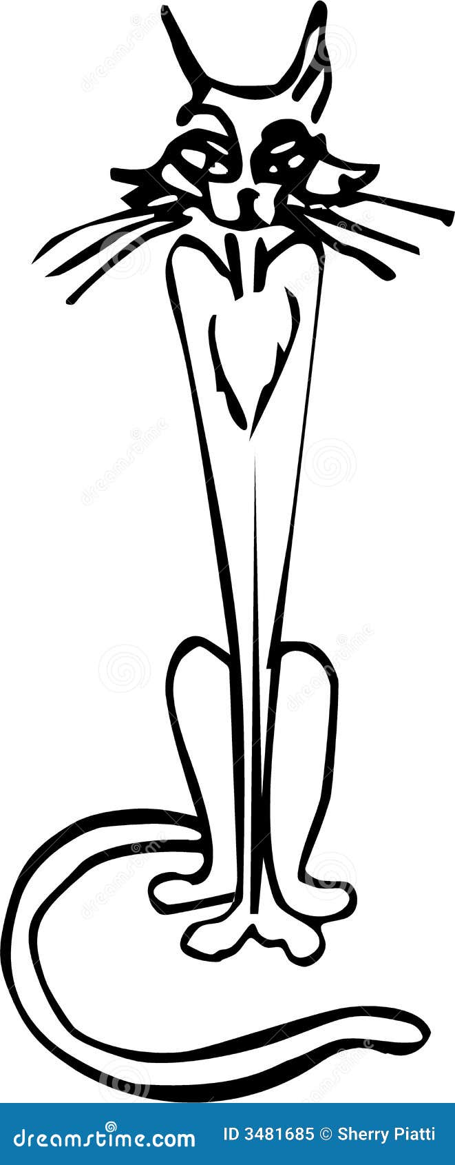 Kat Met Het Beeldverhaal Van De Houding Vector Illustratie ...