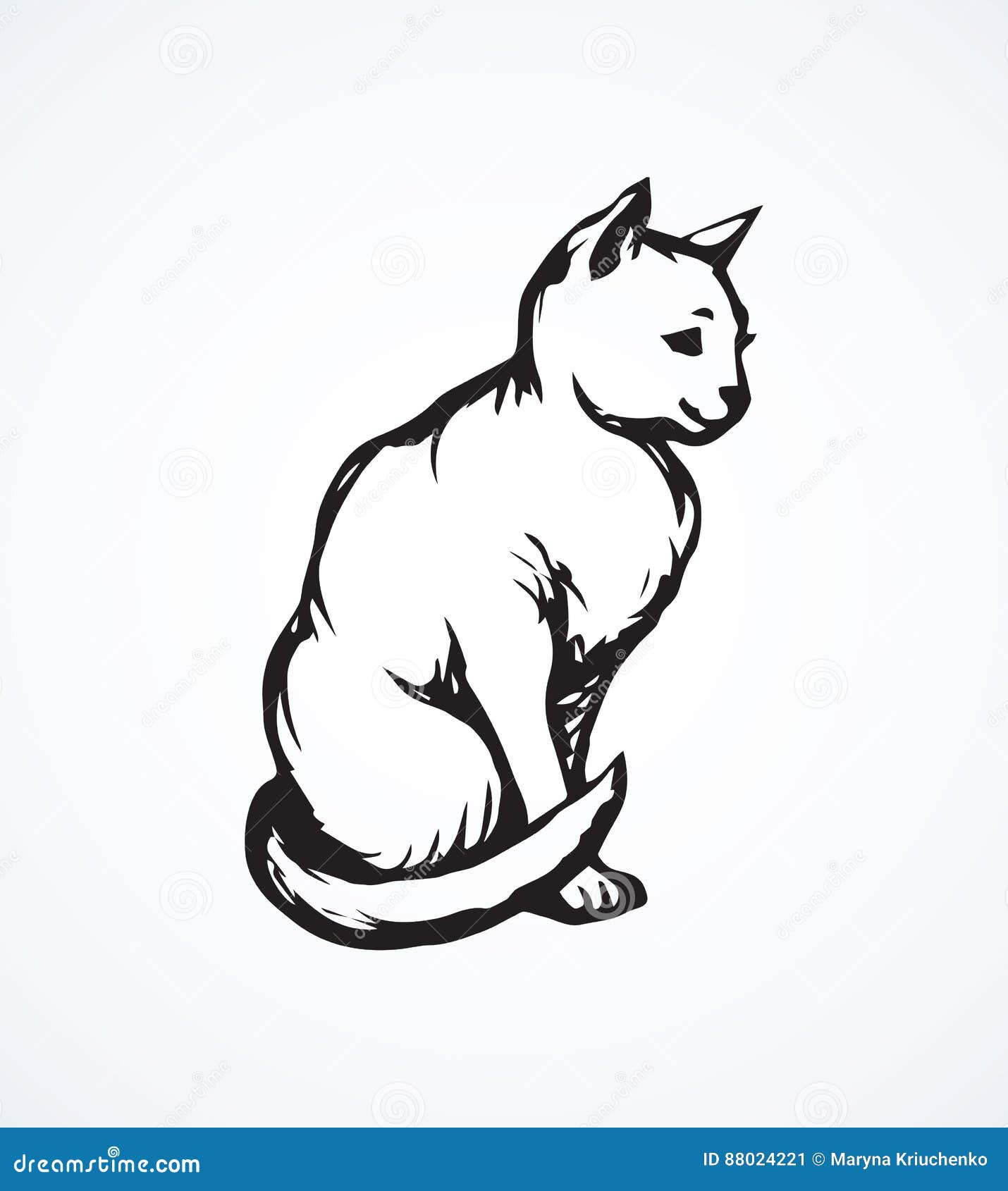 Kat Vector tekening vector illustratie. Illustration of huis - 88024221